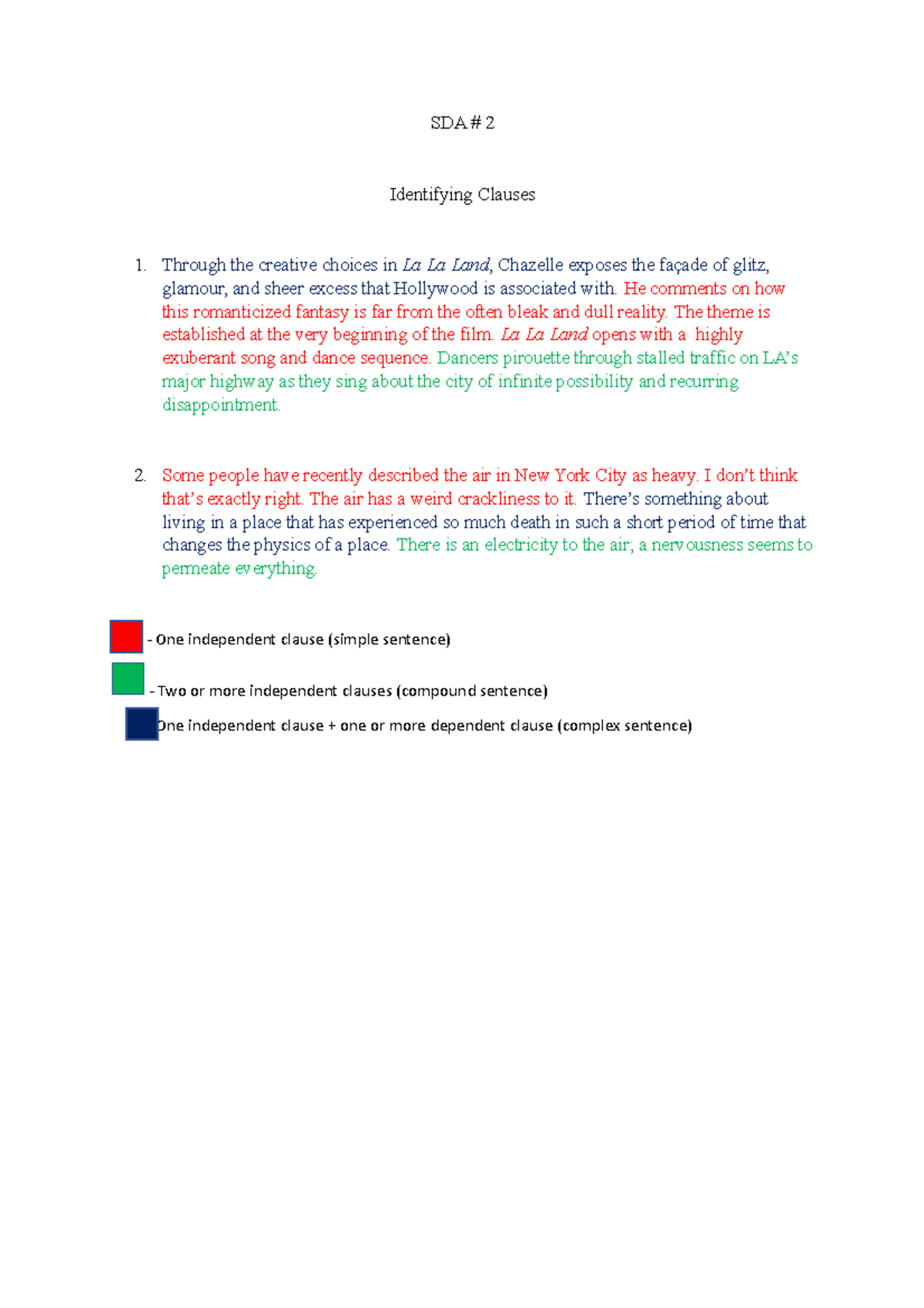 SDA 2 - Instructor: Brandon Wicks Assignment: SDA 2 - SDA # 2 ...