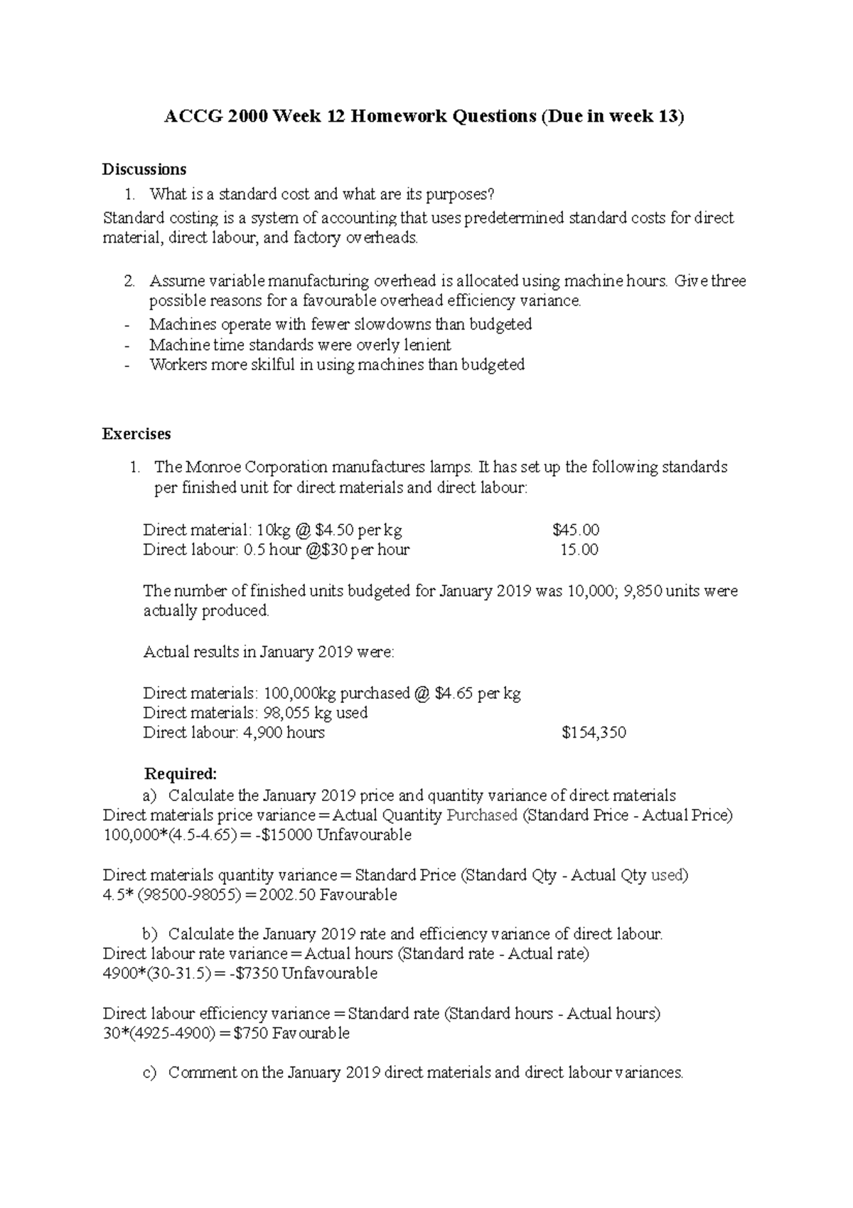 ACCG 2000 Week 12 Homework Questions - ACCG 2000 Week 12 Homework ...