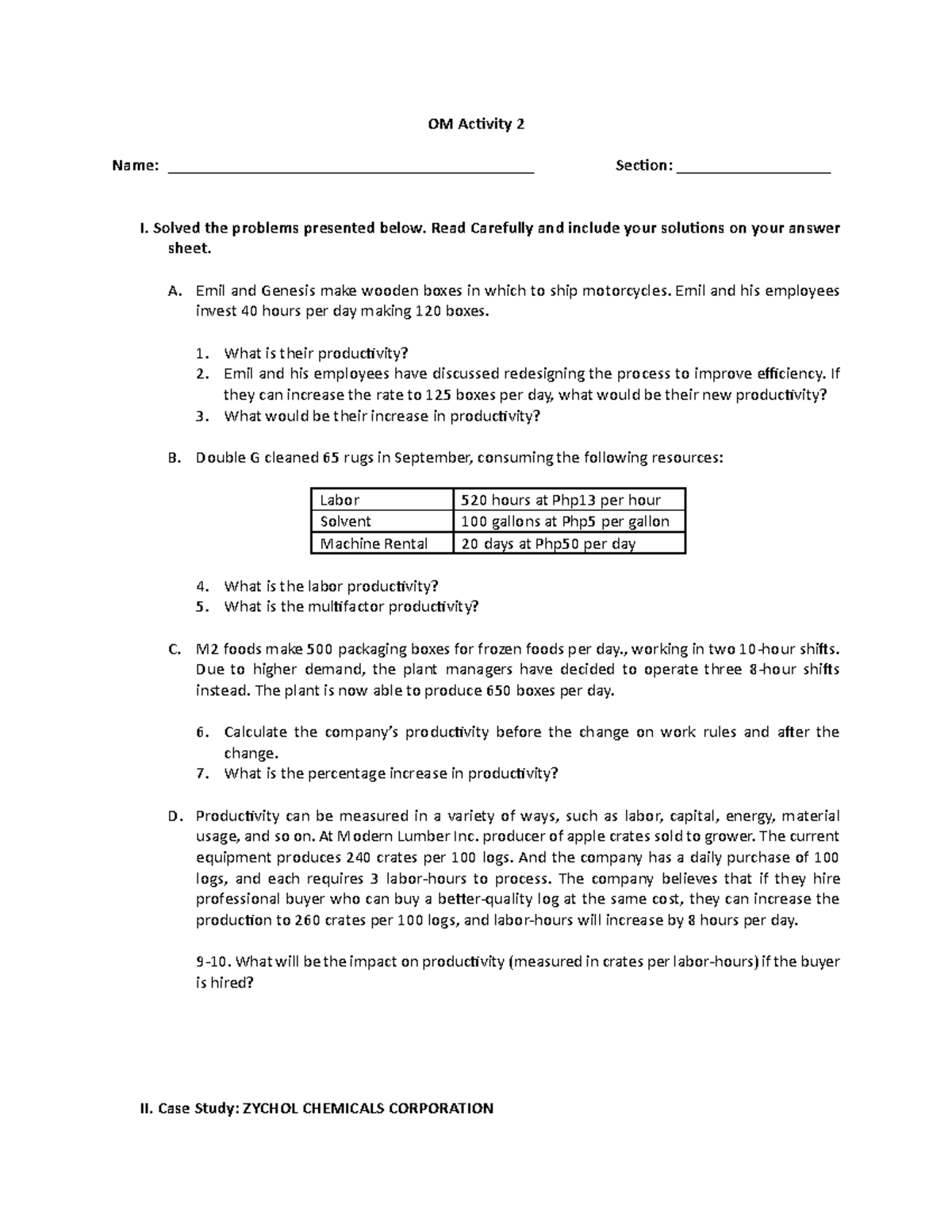 OM-Activity-2 - assesment5 - OM Activity 2 Name