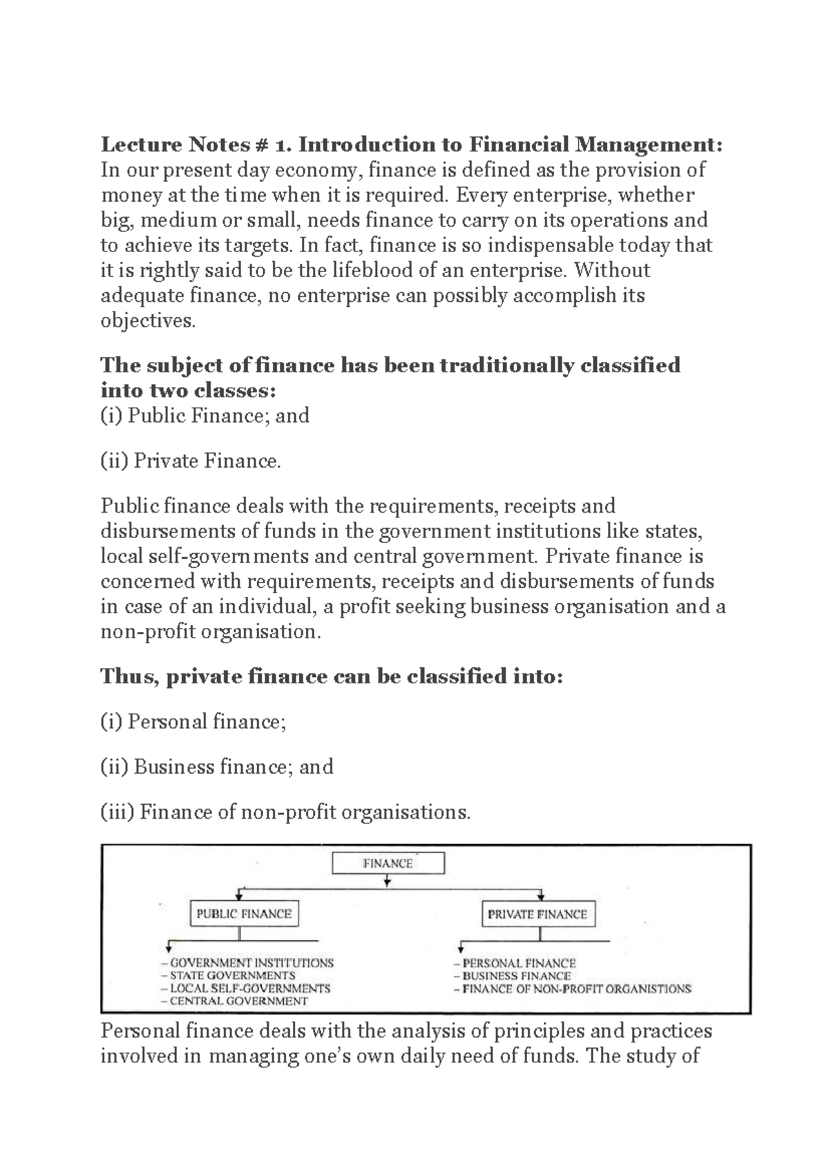 Financial management detailed explanation - Lecture Notes # 1 ...