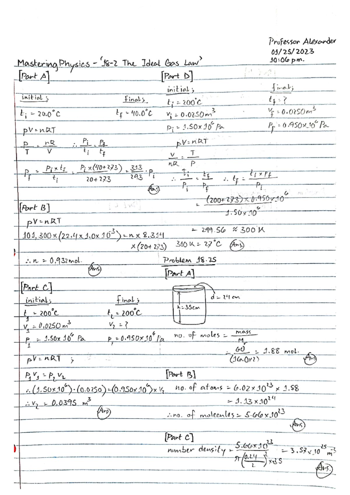 The Ideal Gas Law - Solved problems if your Pearson Mastering Physics ...