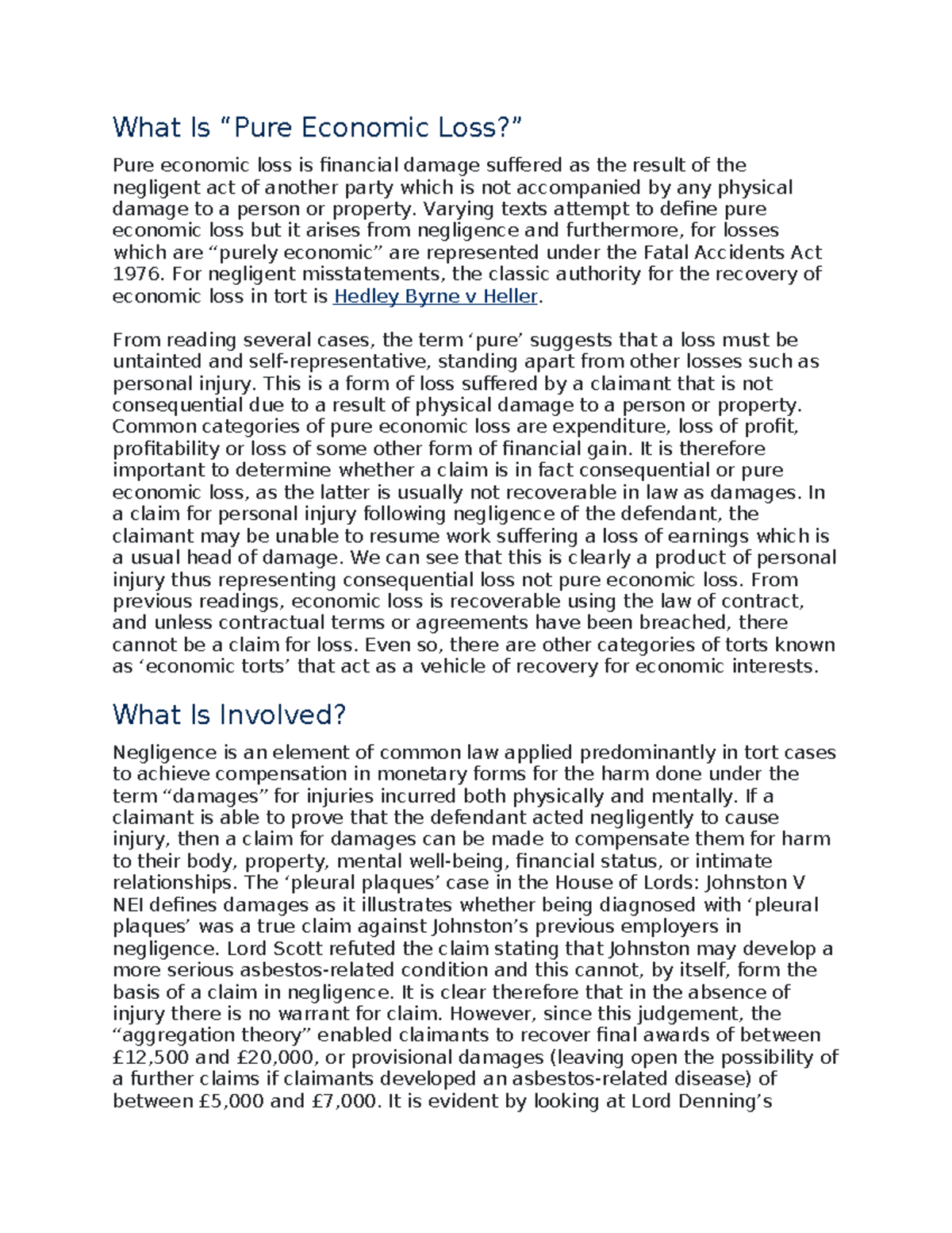 Pure economic loss - What Is “Pure Economic Loss?” Pure economic loss ...