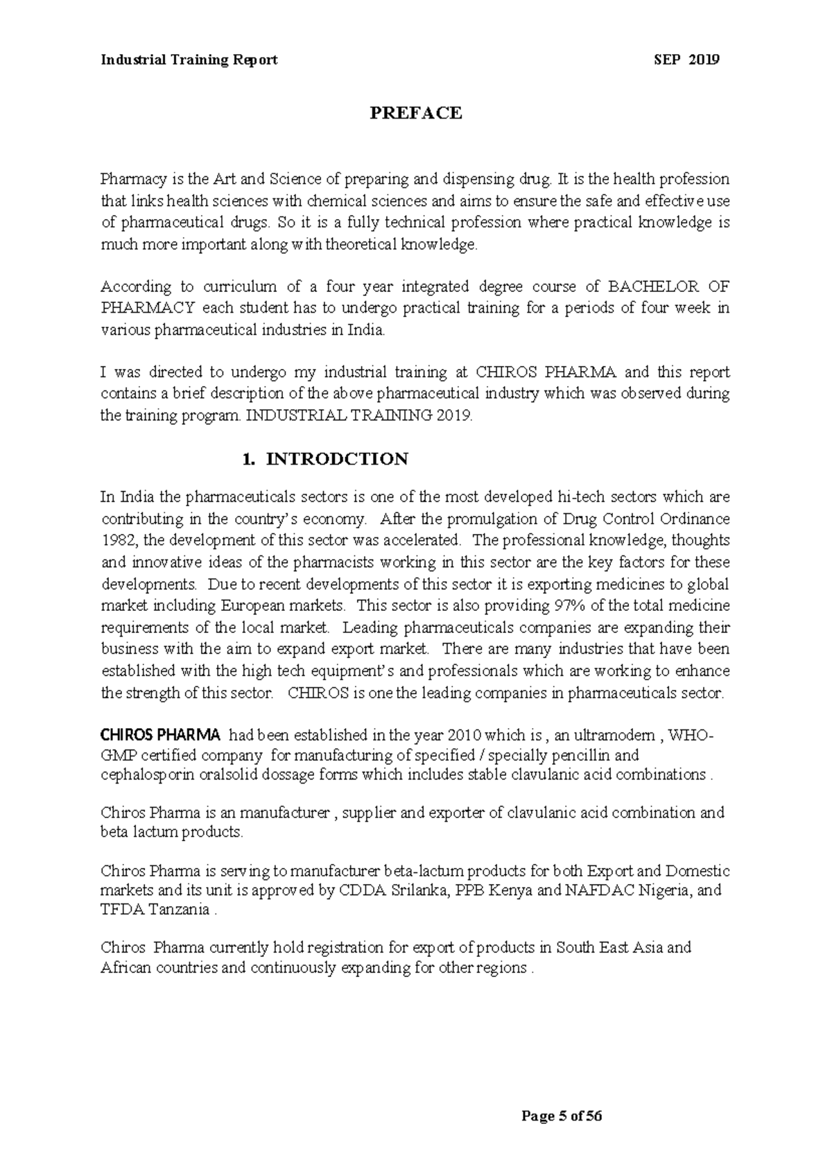 Industrial Report File - PREFACE Pharmacy is the Art and Science of ...