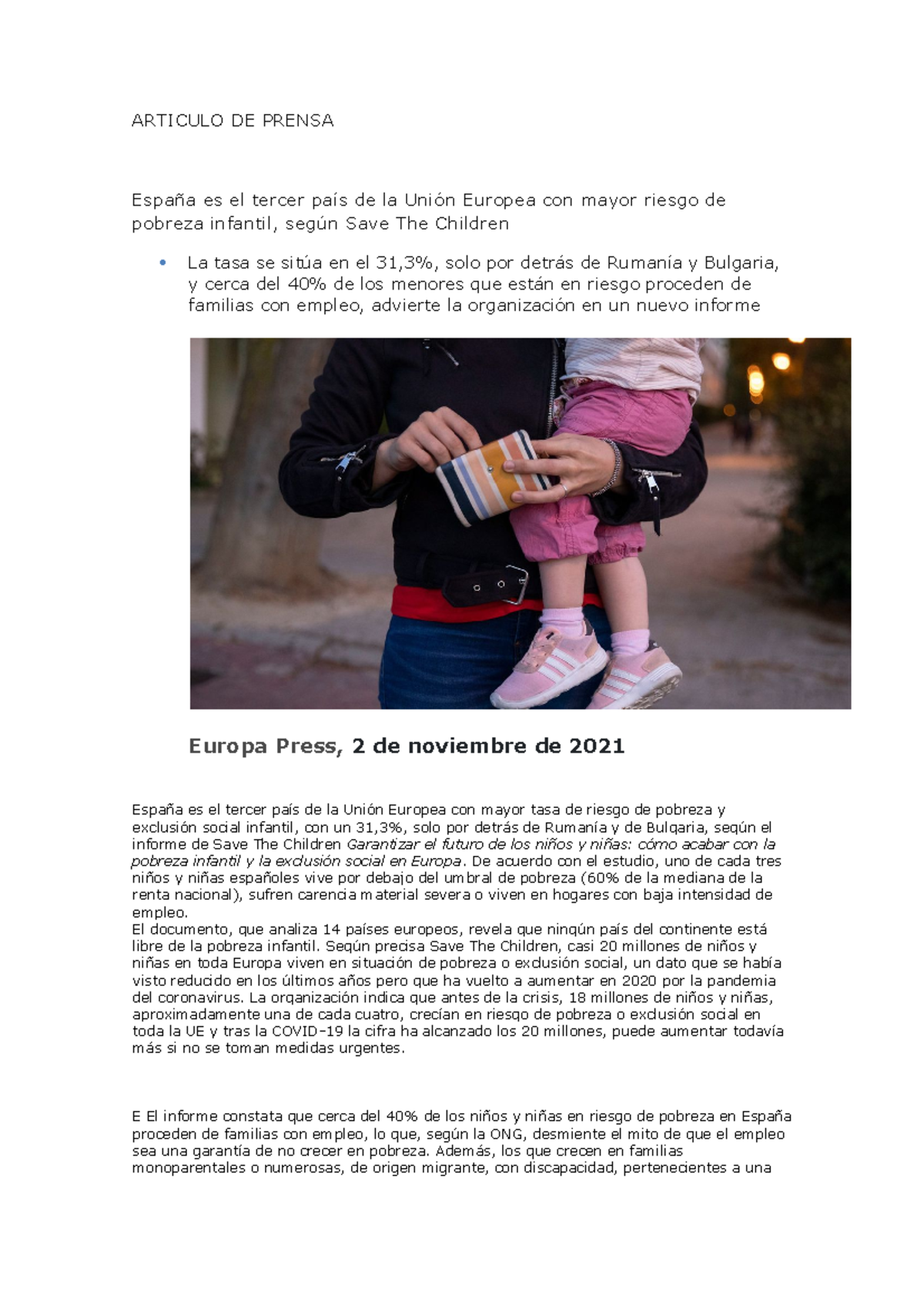 Articulos de prensa Economia Española - ARTICULO DE PRENSA España es el ...