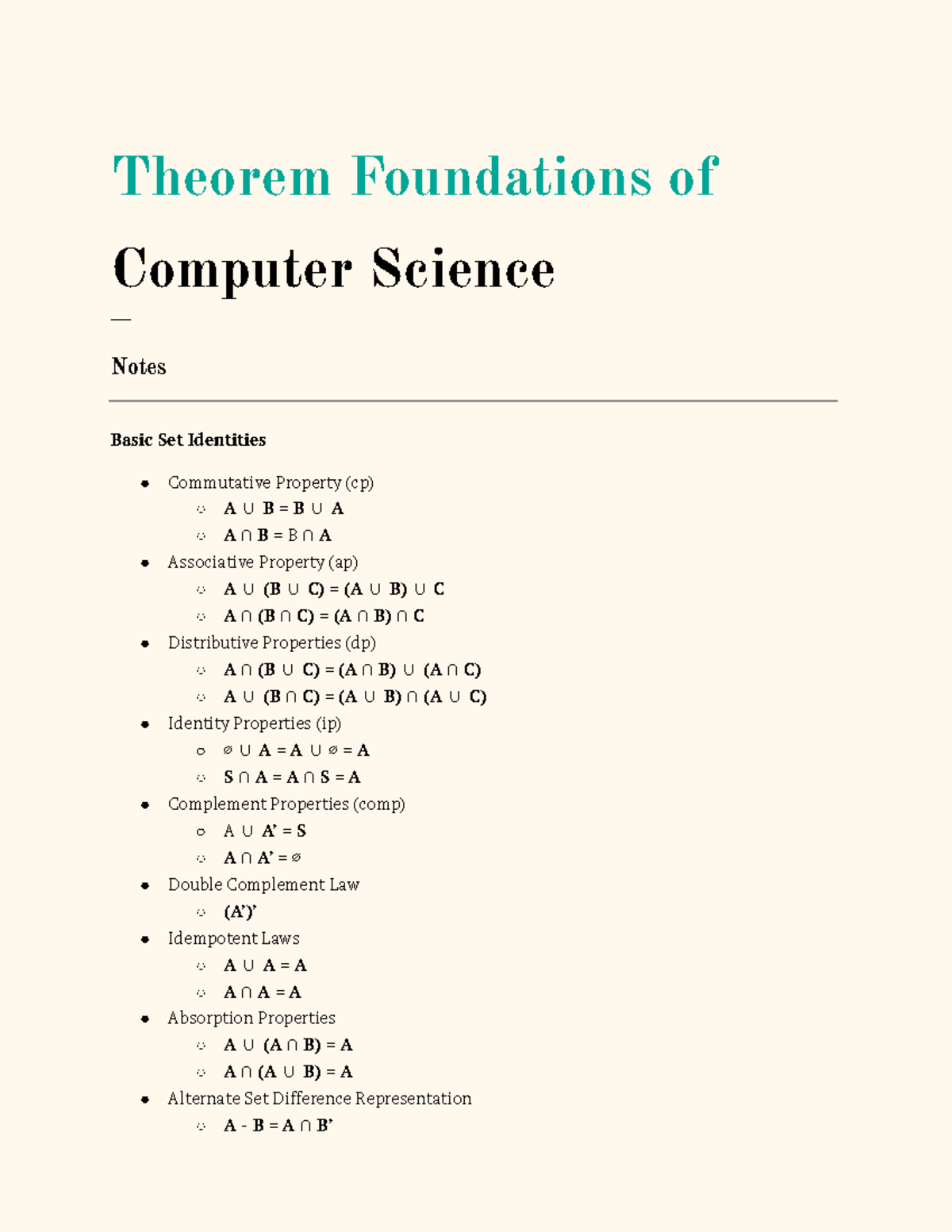 Theorem Foundations Of Computer Science Lecture 6 Theorem Foundations