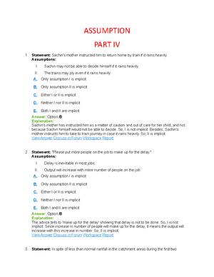 Assumptions PART 2 - notes - . ASSUMPTIONS PART 2 Statement: Many ...