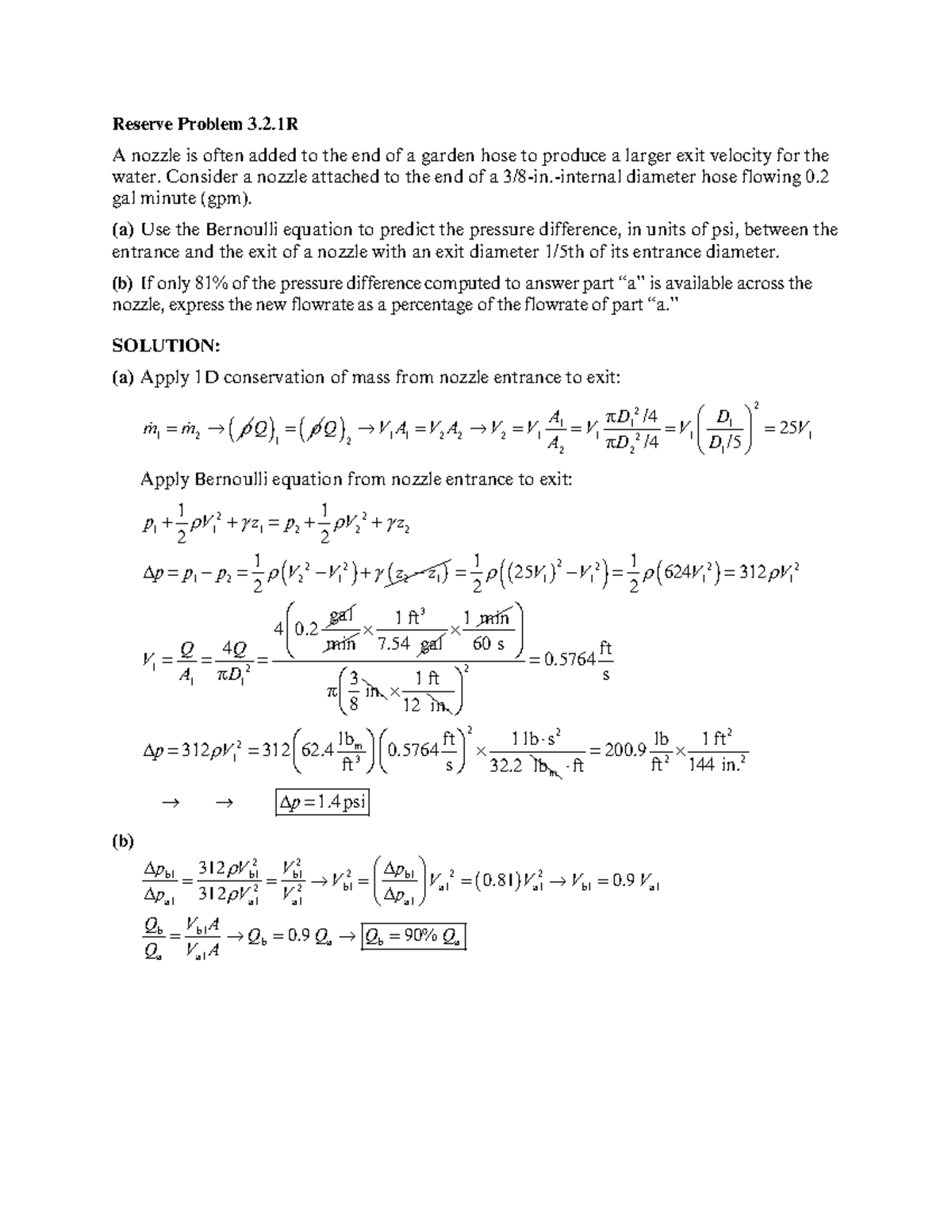 HW3 Solutions - Reserve Problem 3.2 A nozzle is often added to the end of a garden hose to ...