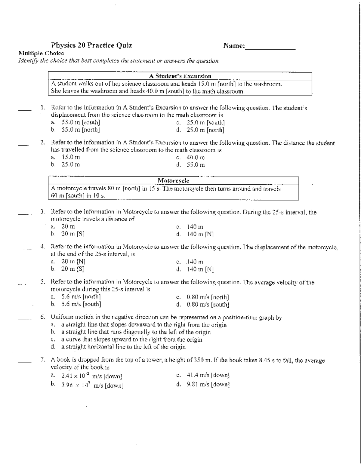 Practice quiz - PHYS 100 - Studocu