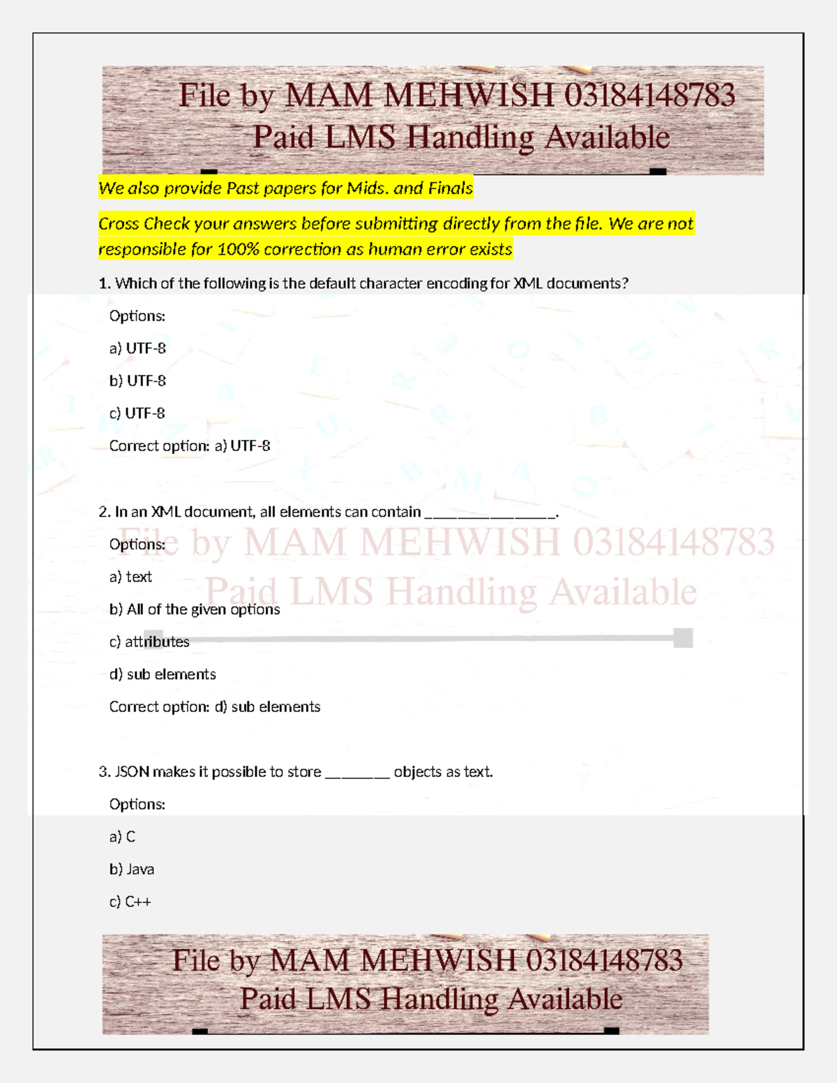 CS202 Quiz#4 24July23 Finals by MISS Mehwish (www - We also provide ...