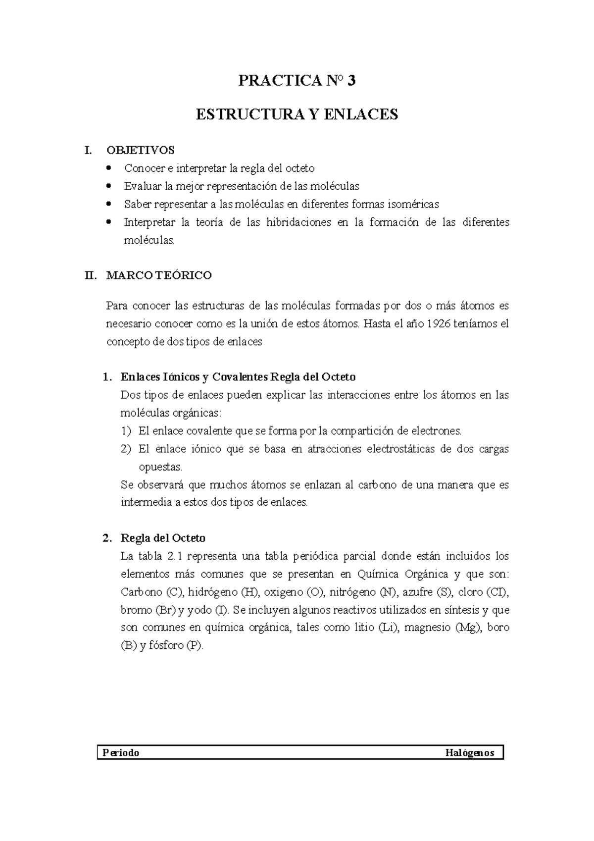 Practica N° 3 Estructura y Enlaces - PRACTICA N° 3 ESTRUCTURA Y ENLACES ...