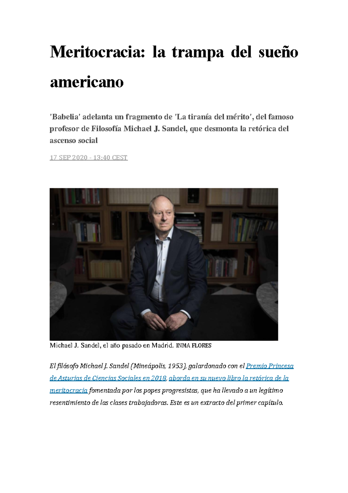 Práctica meritocracia - Meritocracia: la trampa del sueño americano ...