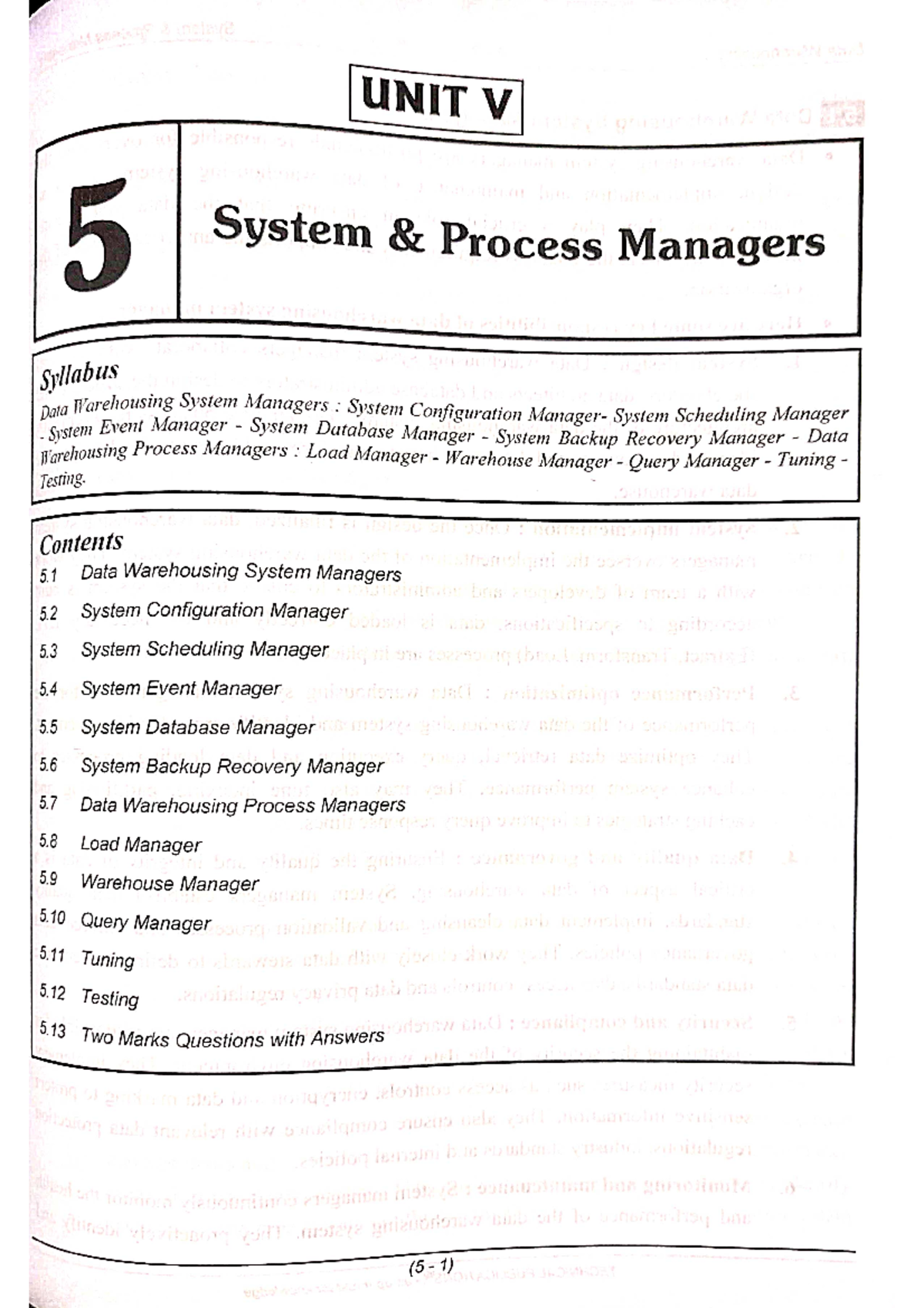UNIT 5 - unit 5 - Data warehouse - Studocu