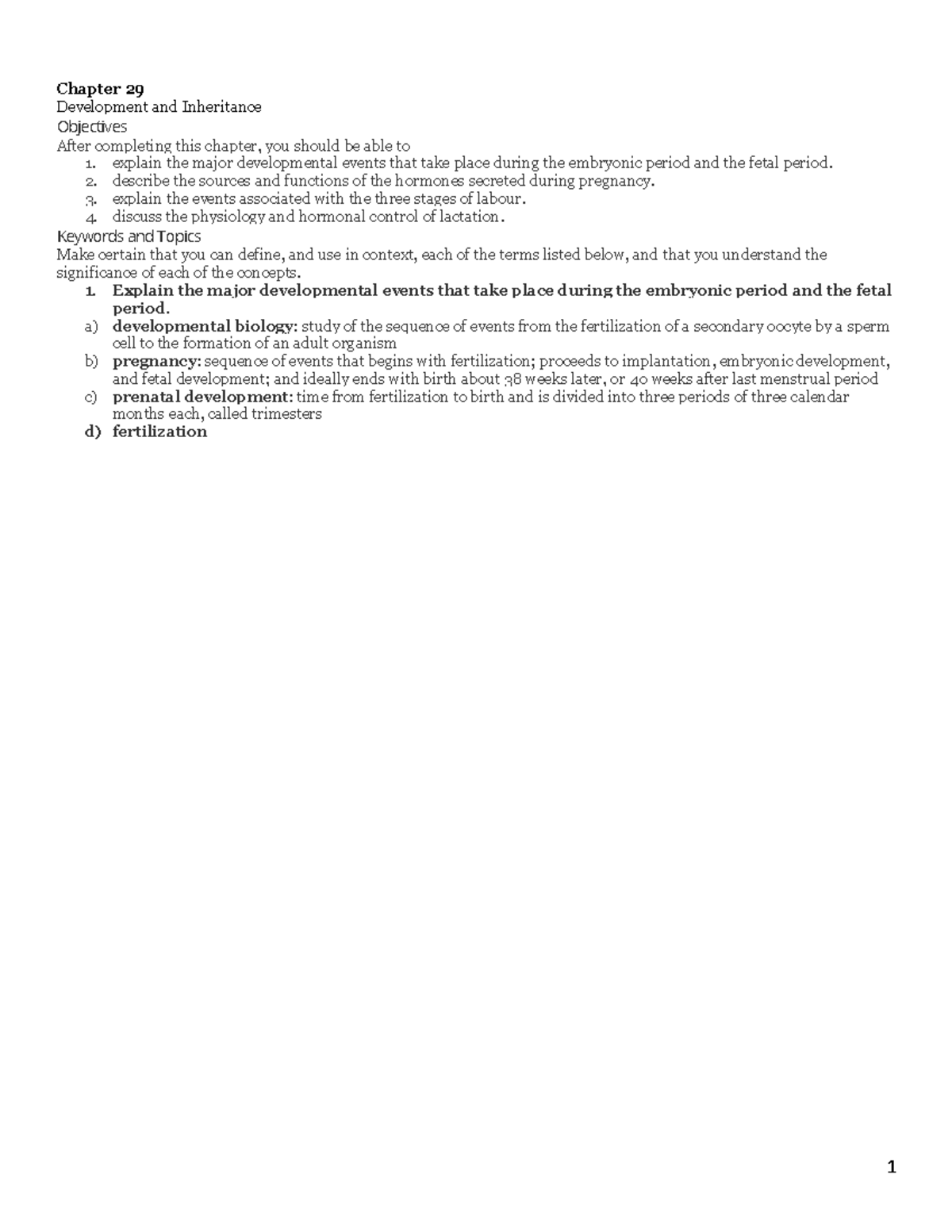Chapter 29 - Lecture notes 29 - Chapter 29 Development and Inheritance ...