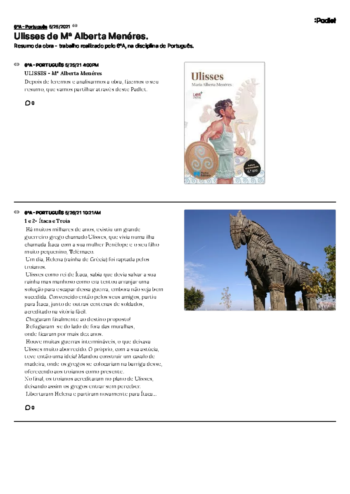 Ulisses de Mª Alberta Menéres - Resumo da obra - trabalho realizado ...