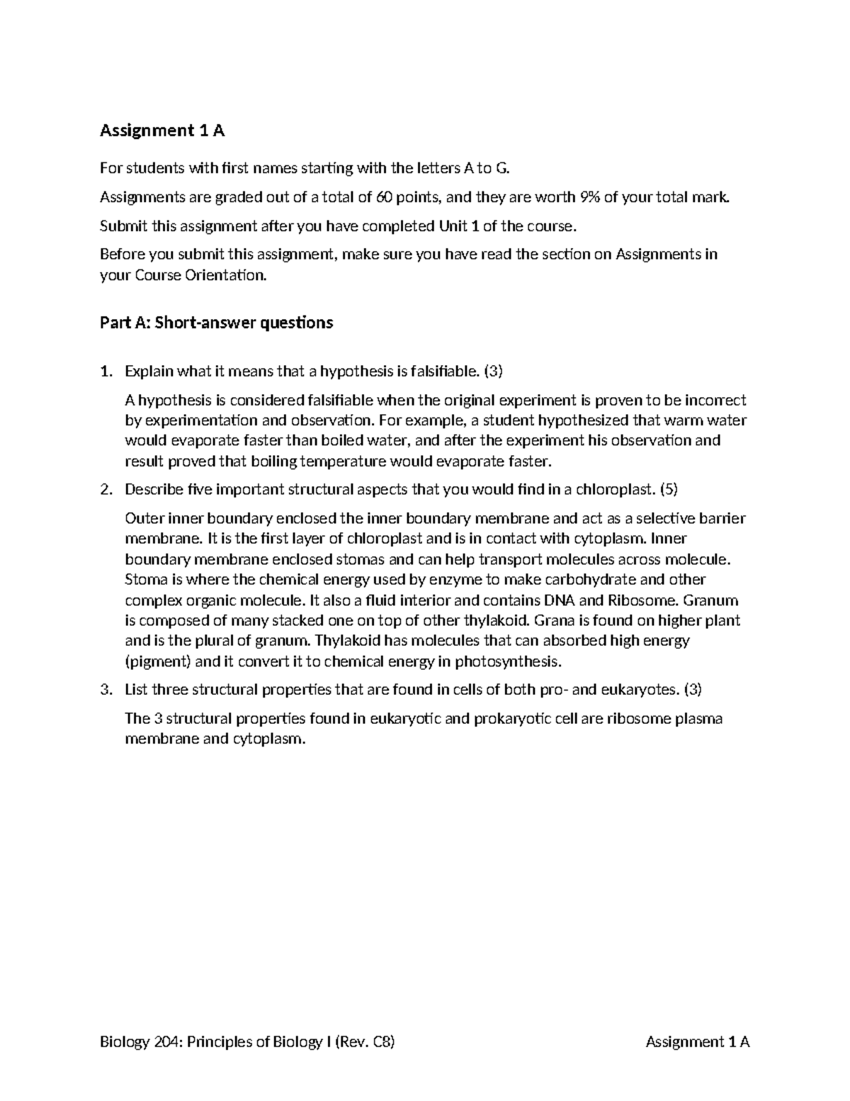 Assignment-1A-(A-G) - Assignment 1 A For students with first names starting with the letters A ...