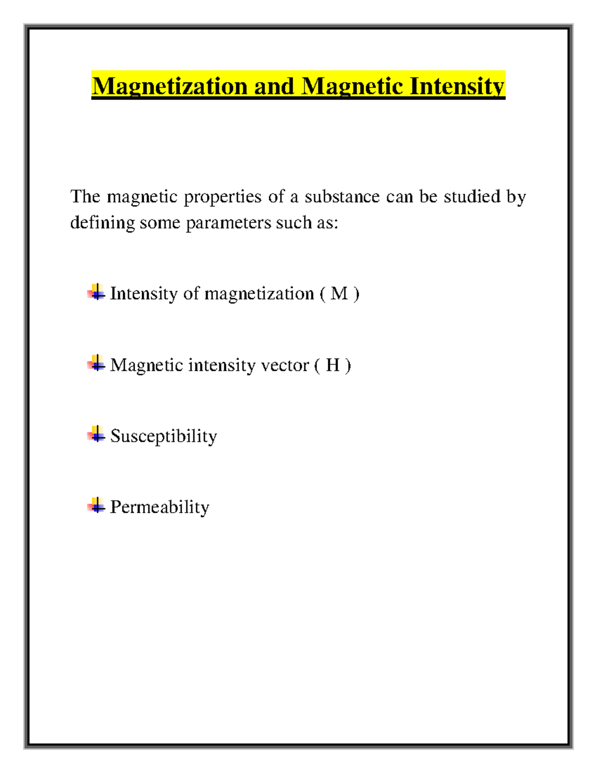 Chapter 4 Magnetization And Magnetic Intensity Magnetization And