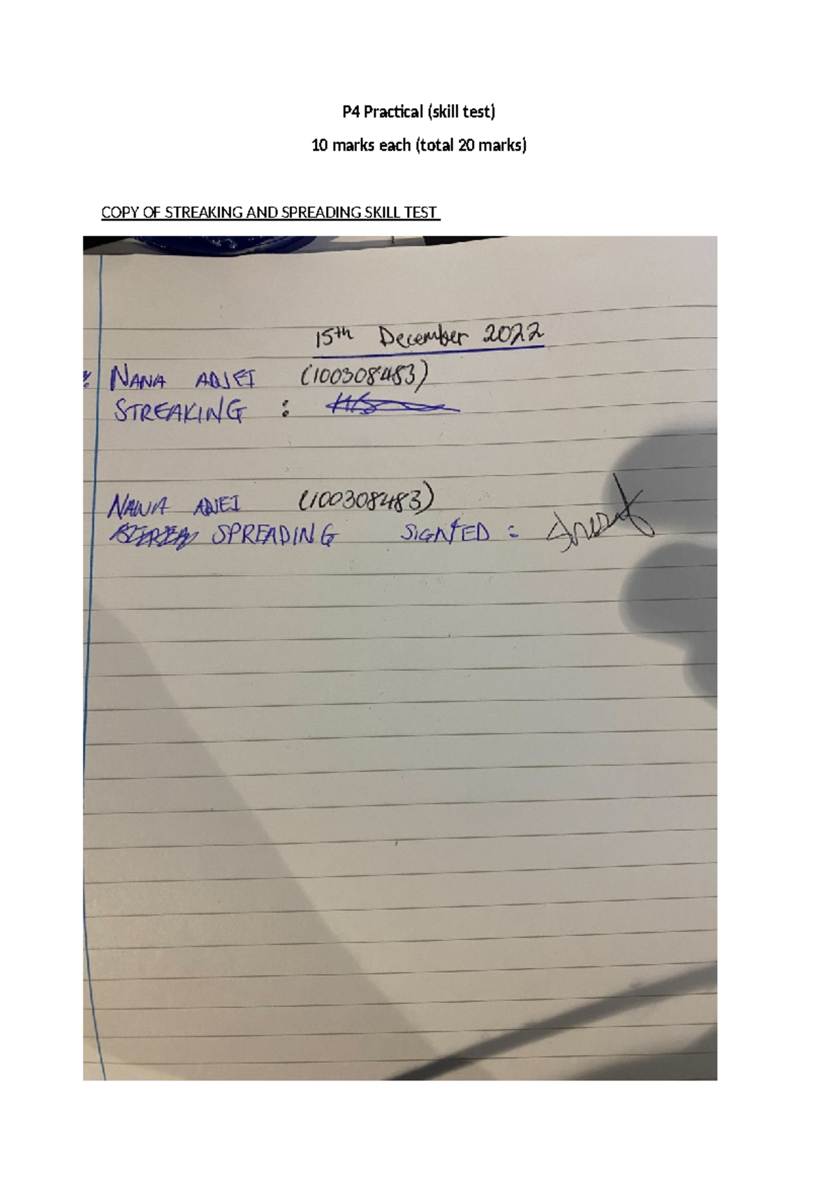 P4 Practical (skill test) - PHA-4002Y - Studocu