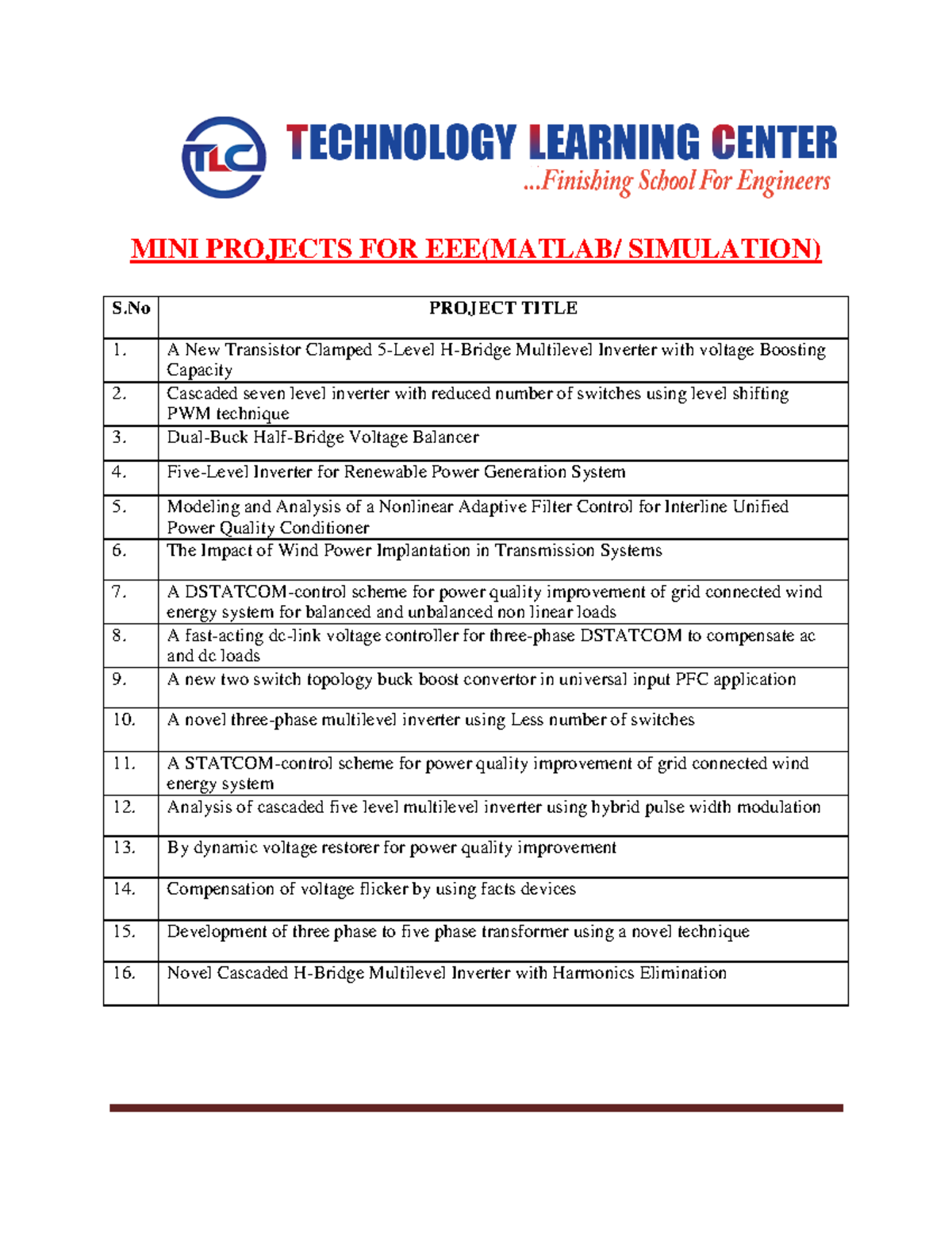 EEE MINI - evrfvb - MINI PROJECTS FOR EEE(MATLAB/ SIMULATION) S PROJECT TITLE A New Transistor ...