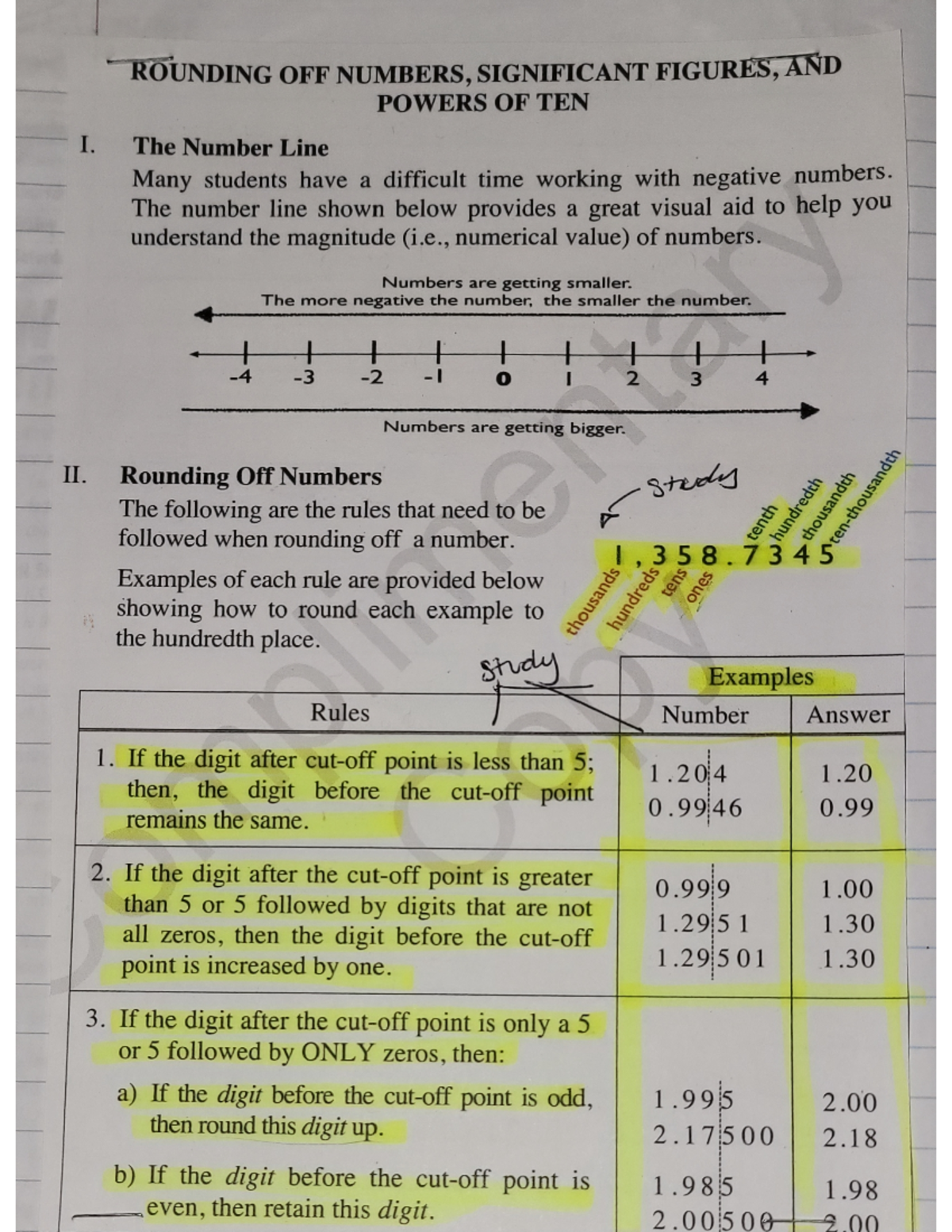 Scientific notation, significant figures and the power of 10 - CHM1025 ...