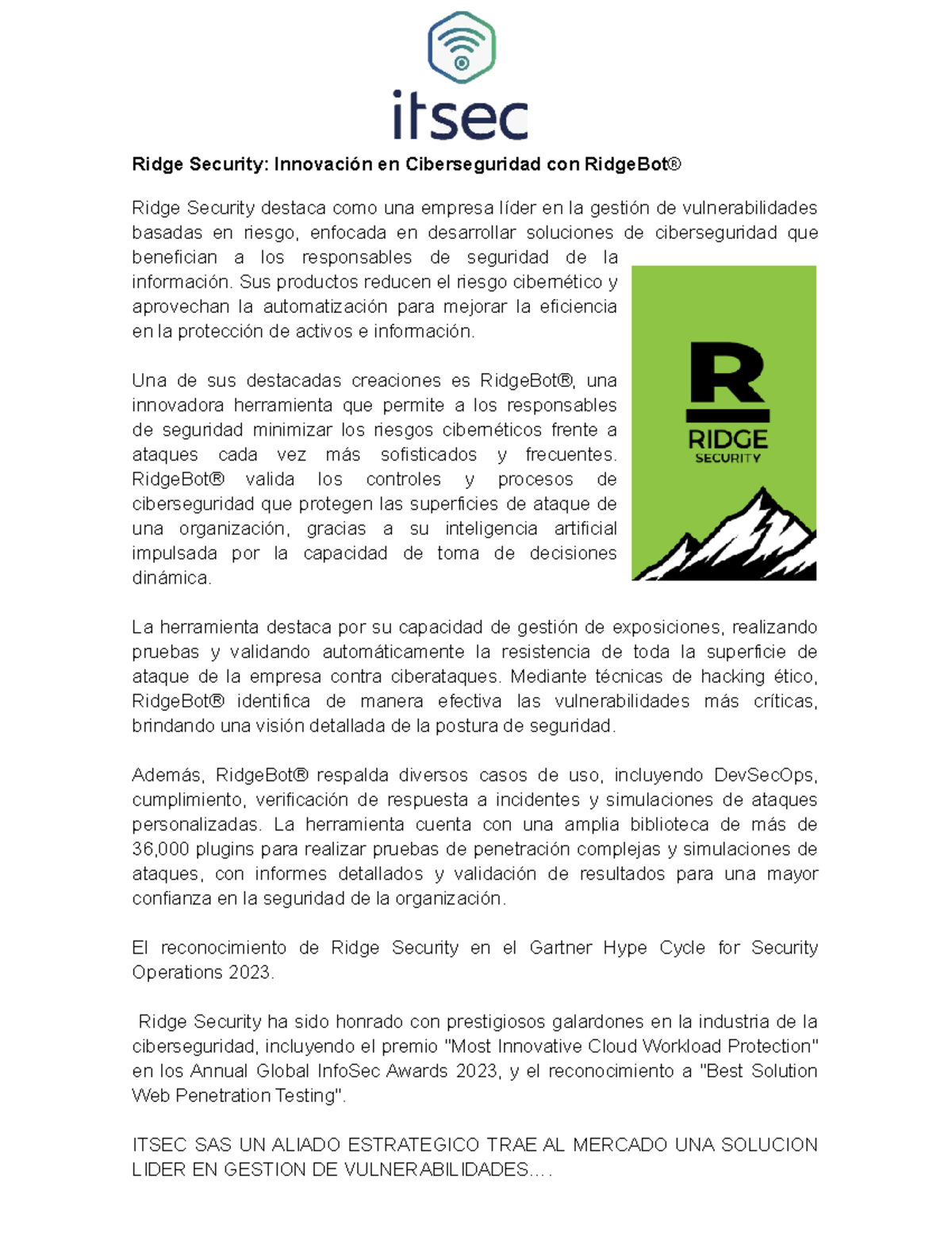 Ridge Security Nota - Ridge Security: Innovación en Ciberseguridad con ...