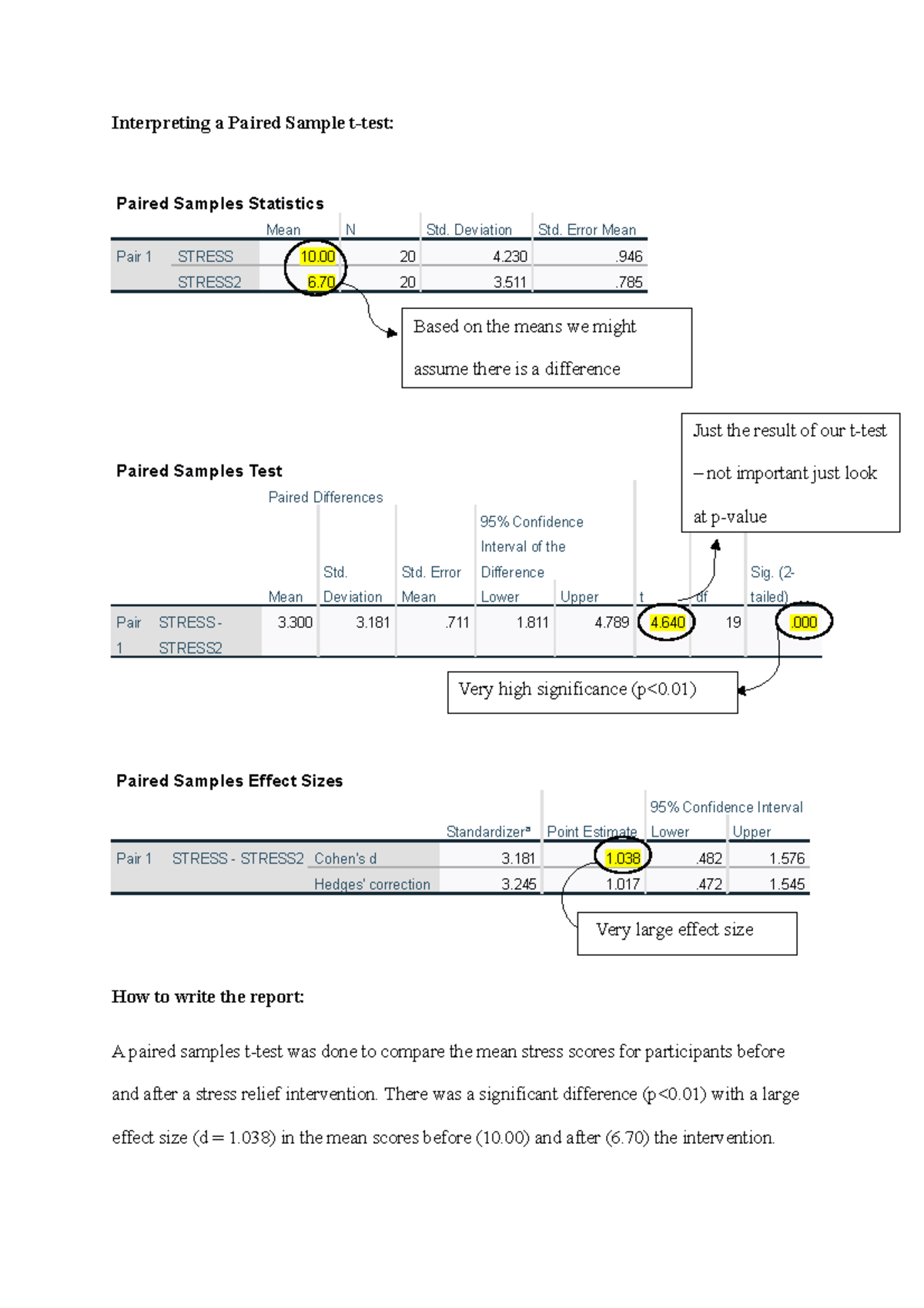Interpreting a Paired Sample t - Interpreting a Paired Sample t-test ...