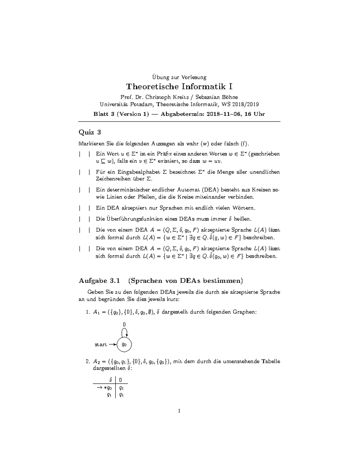 Uebung 03 mit Loesung - Übungsaufgaben 3 Deterministische endliche ...