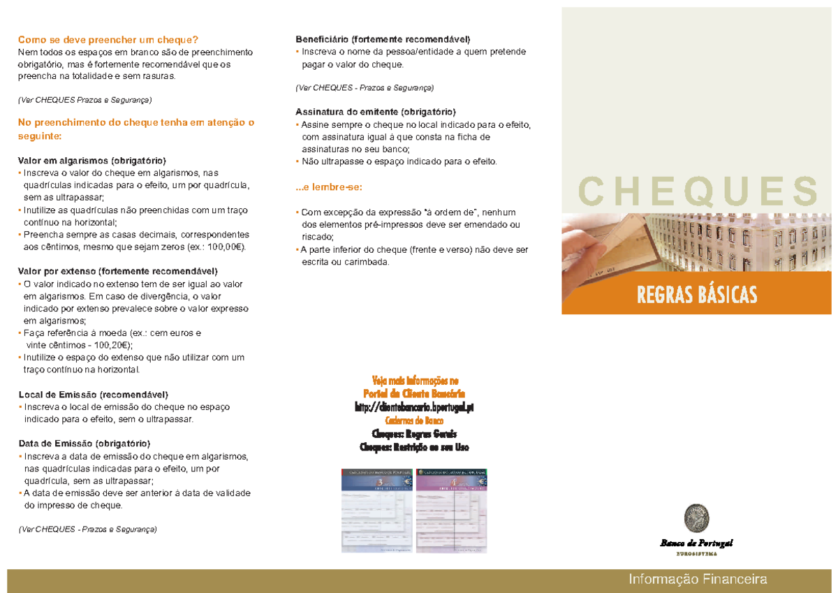 Cheques-Regras Basicas - Como se deve preencher um cheque? No ...