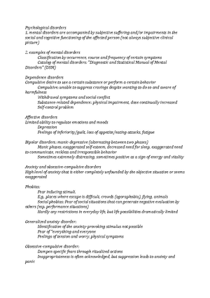 DSM 5 - Introduction To Psychology - DSM- all known mental disorders ...