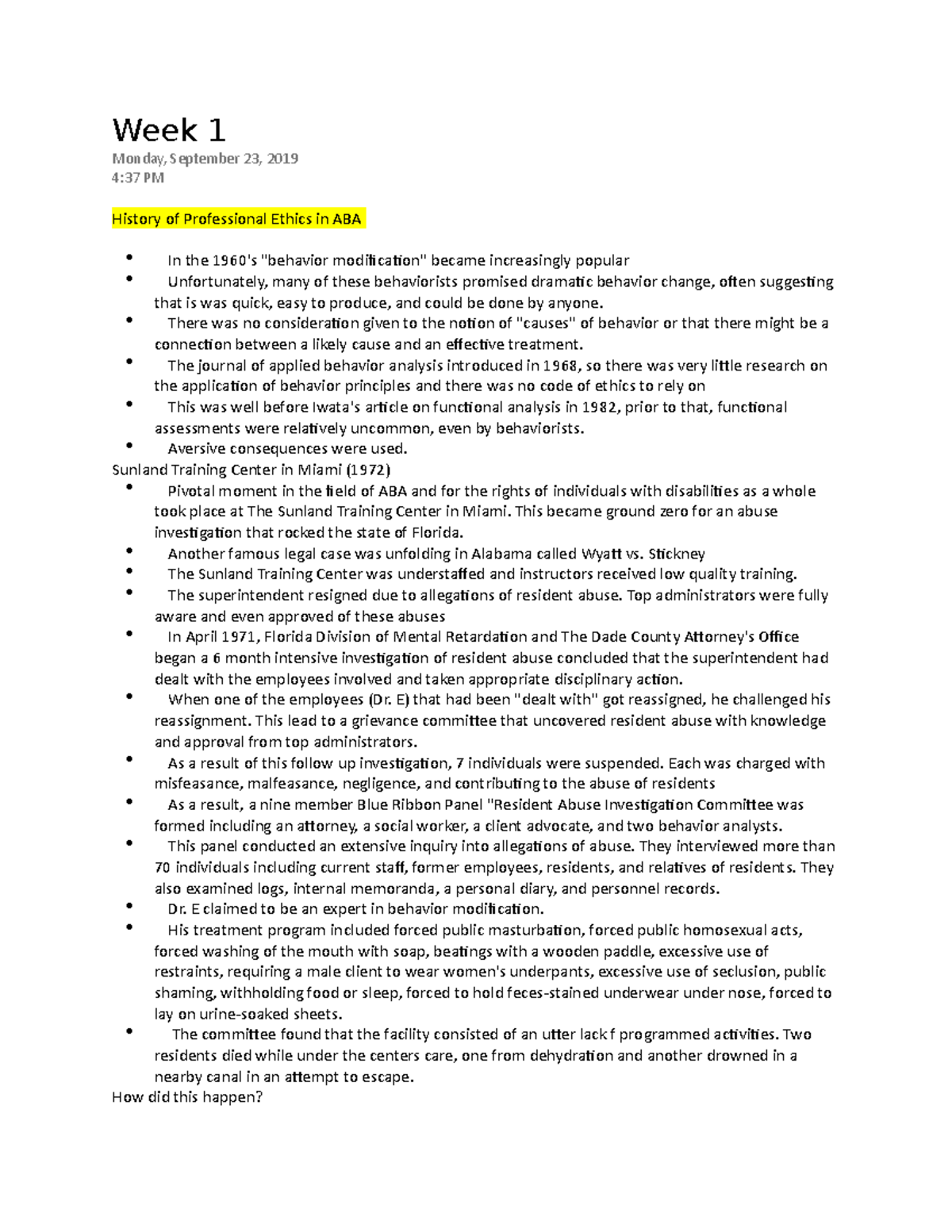 EDEX635 notes - Week 1 Monday, September 23, 2019 4:37 PM History of ...