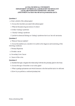 MCQs Tumor markers 2022 - Tumor Markers: their use and relevance in ...