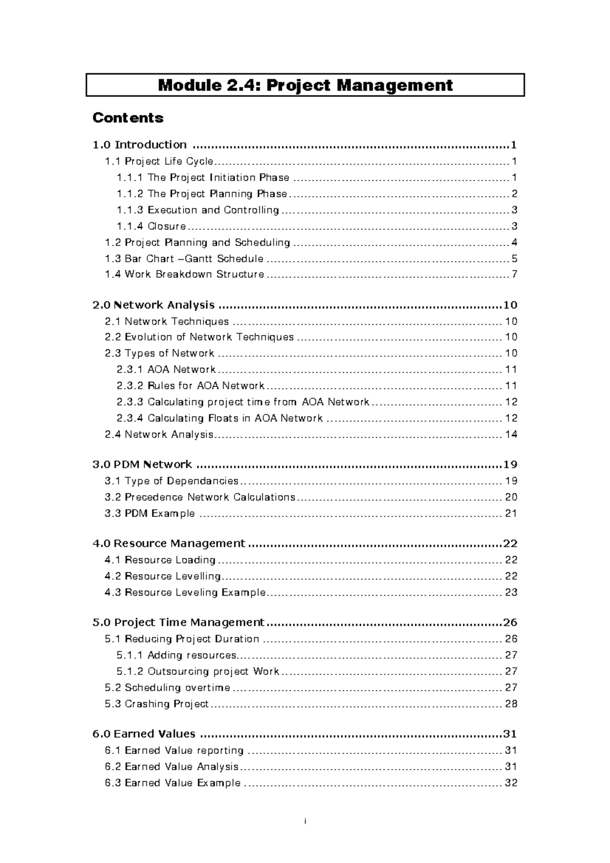 Project Planning AND Management - Contents List of Annexures Annex ur e ...