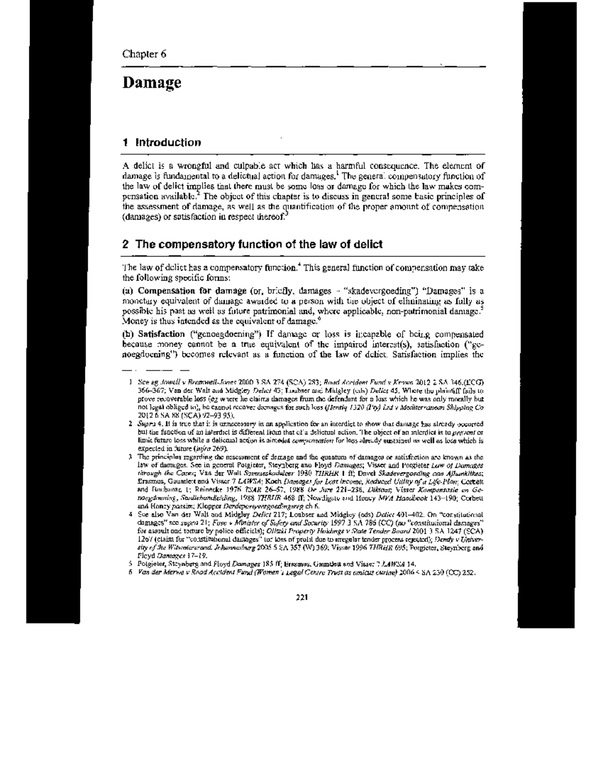 Neethling Visser Potgieter Law of Delict Chapter 6 - LDEL3714 - UFS UV ...
