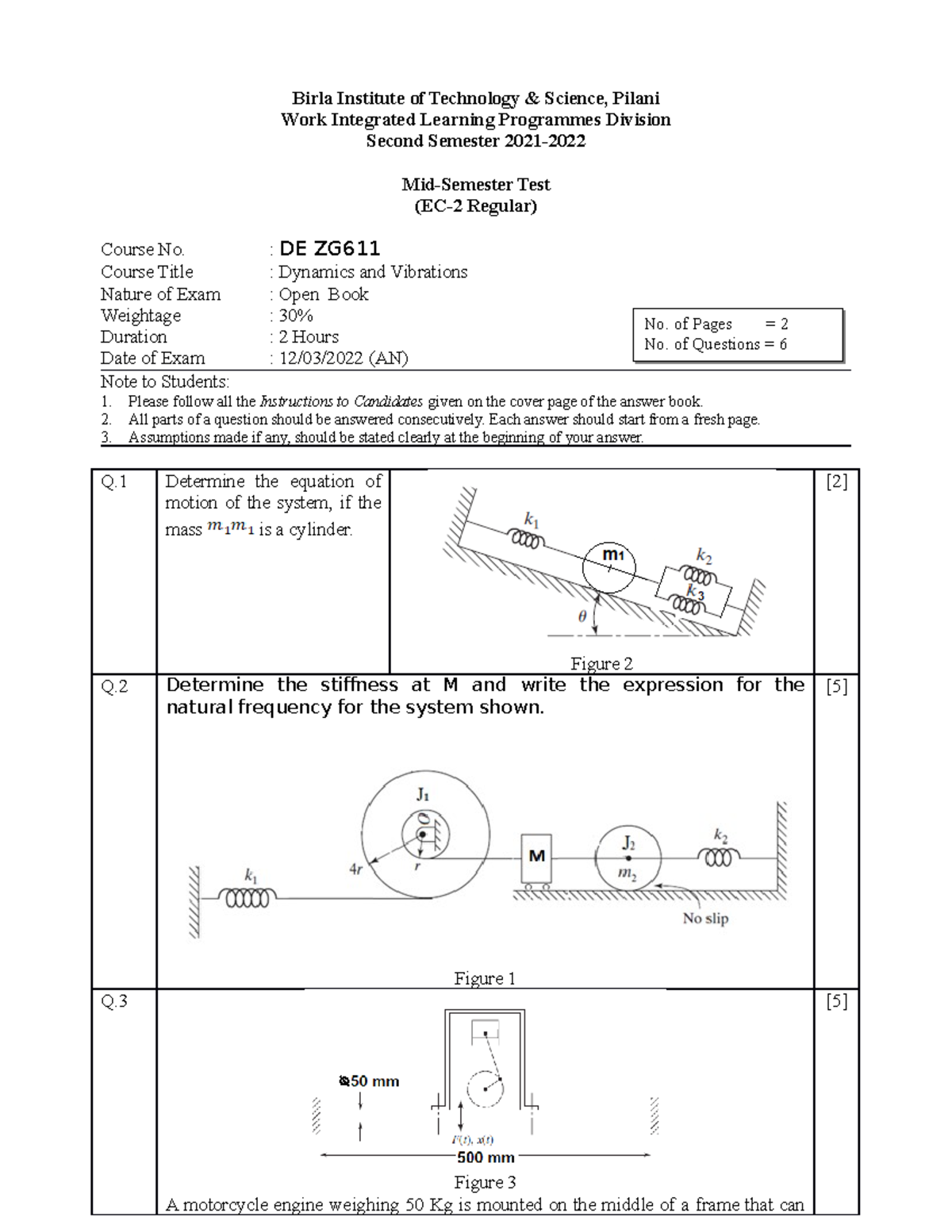 DE ZG611 EC-2R Second SEM 2021-2022 - Birla Institute of Technology ...