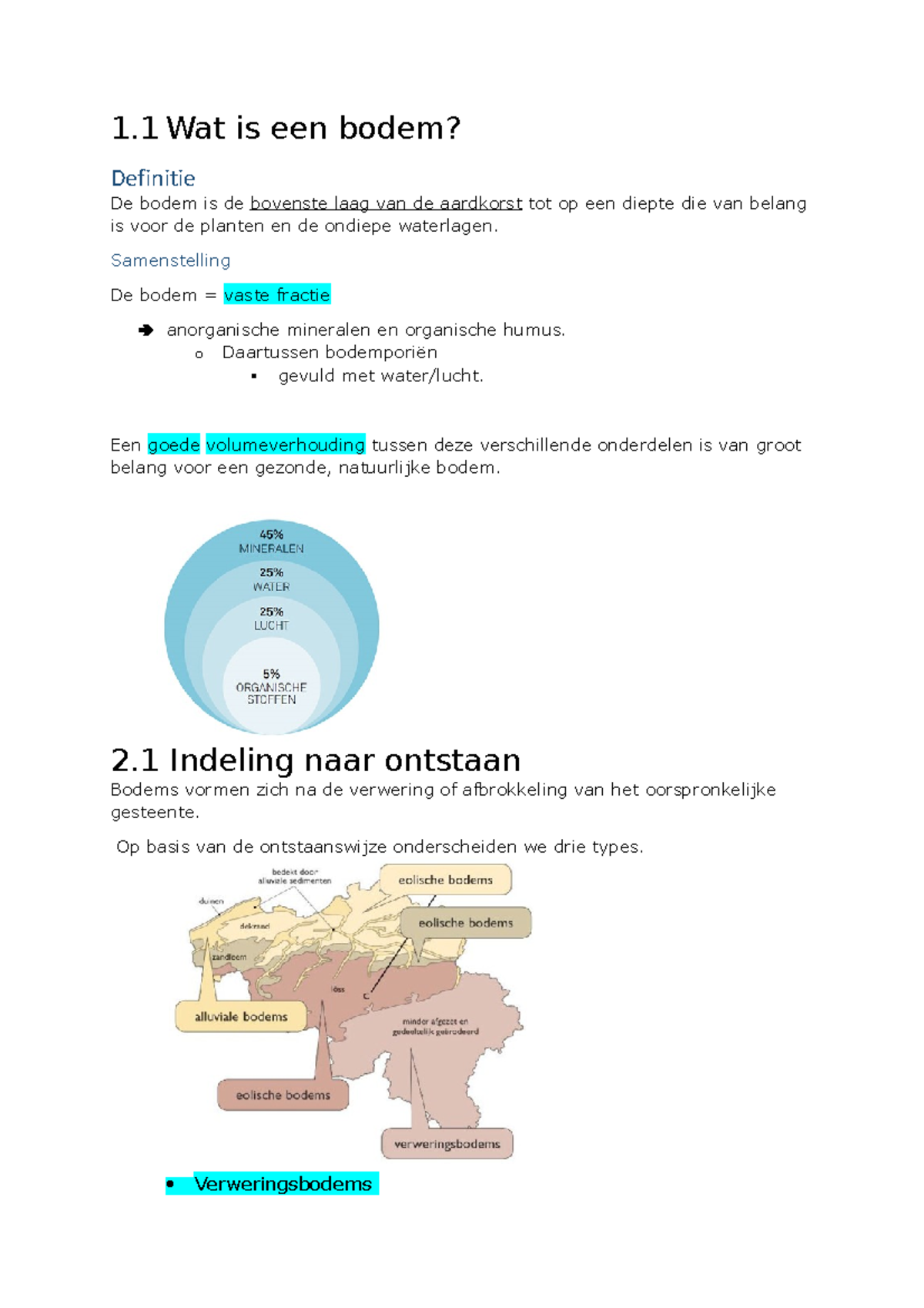 aardrijkskunde Bodems - 1 Wat is een bodem? Definitie De bodem is de ...