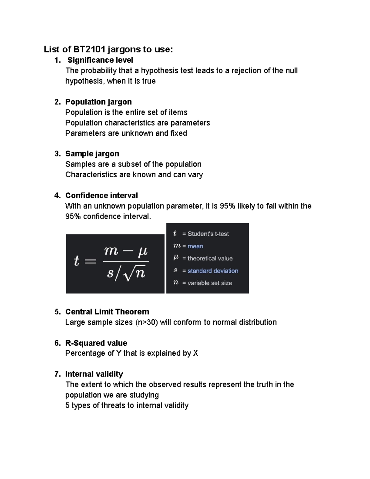 BT2101 jargon sheet - Summary of barons - List of BT2101 jargons to use ...