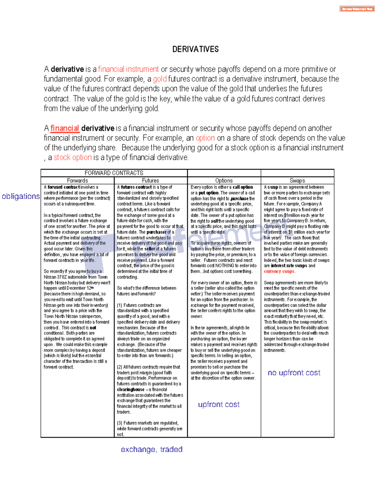 7 - Derivatives - DERIVATIVES A derivative is a financial instrument or ...