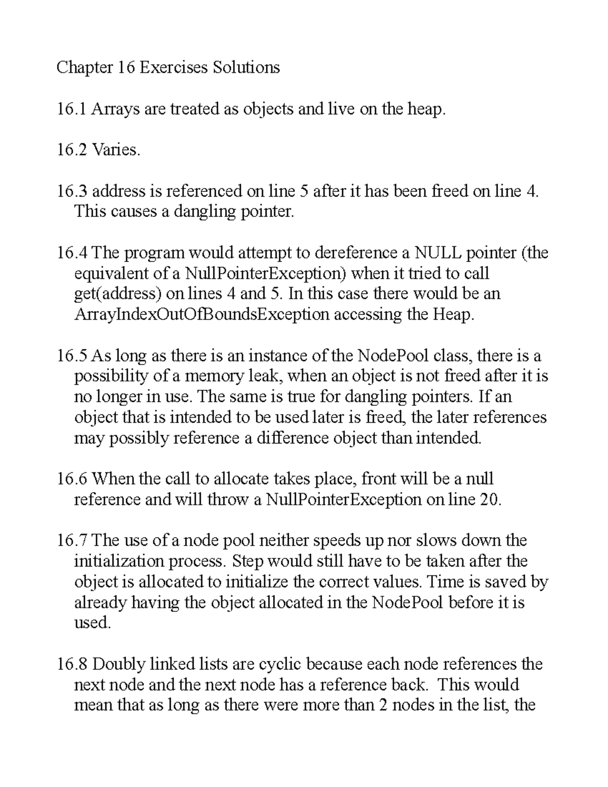 Chapter 16 Exercises Solutions - Studocu