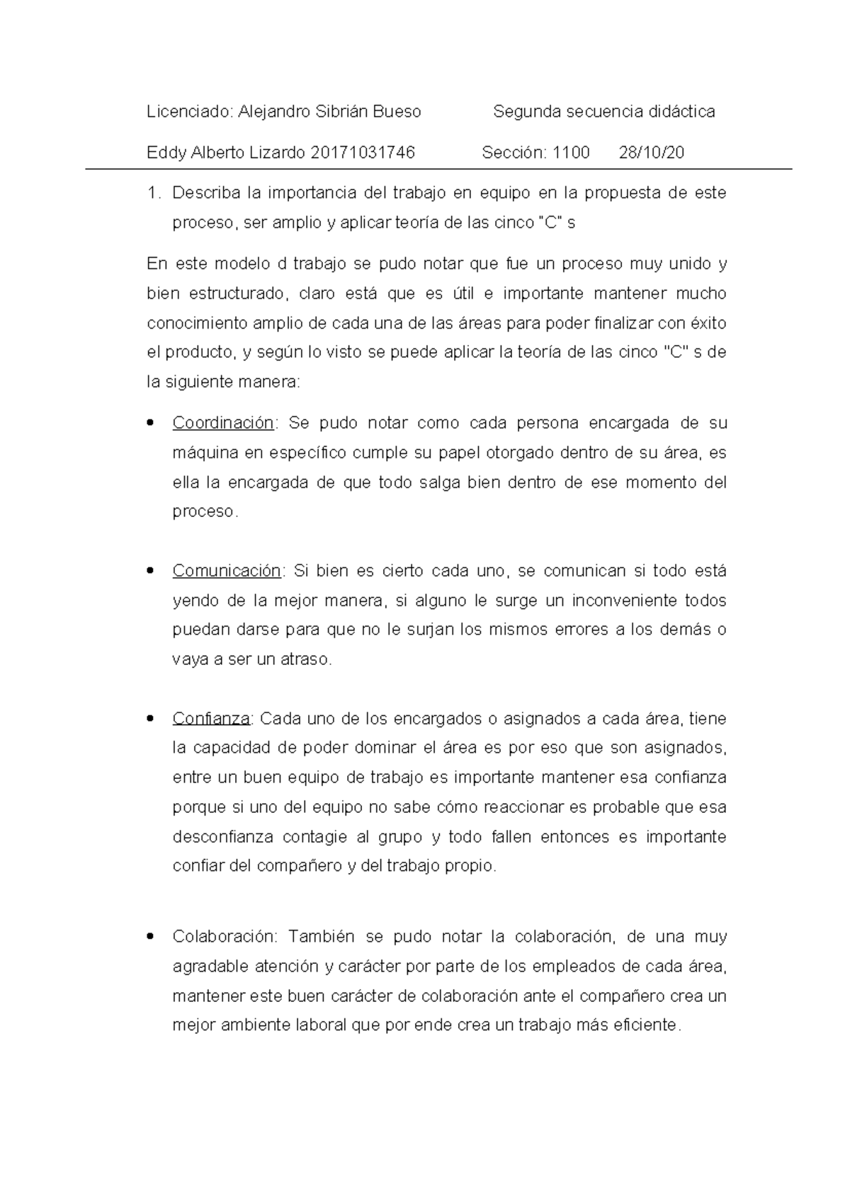 Segunda secuencia didactíca - Licenciado: Alejandro Sibrián Bueso ...