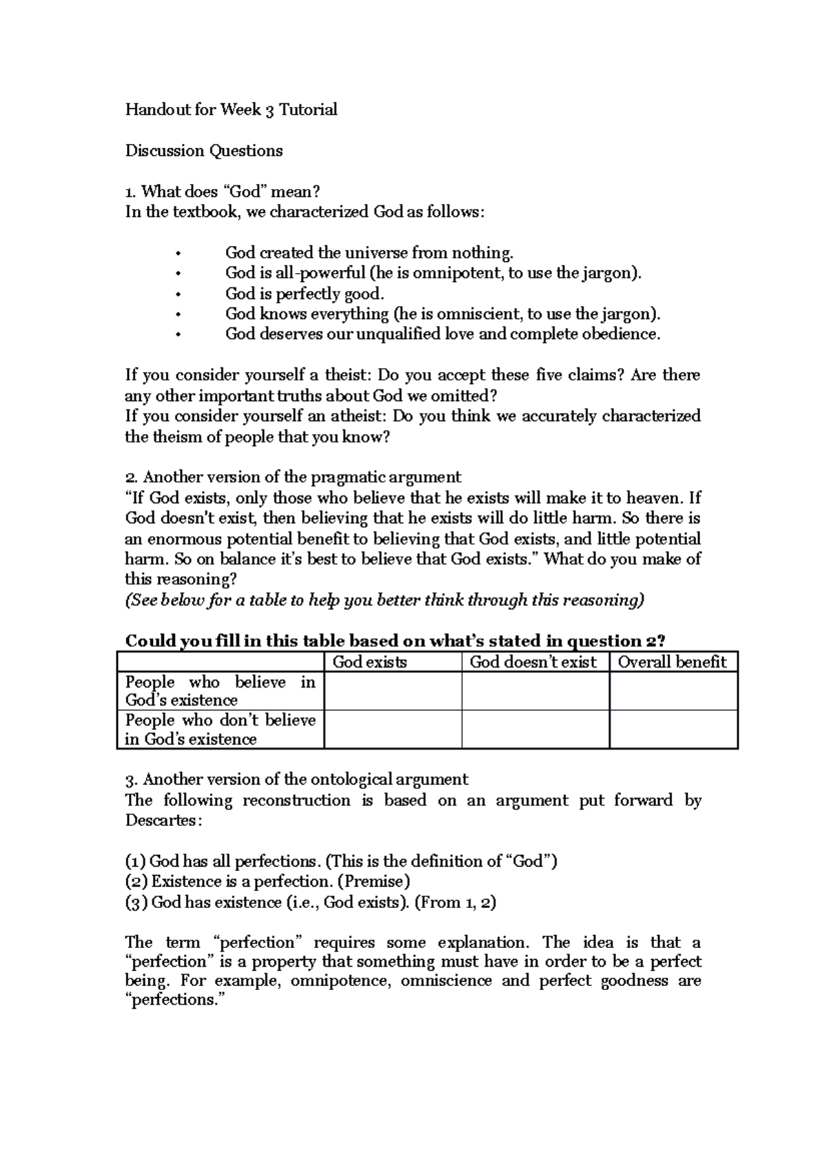 3 tutorial handout - introduction - Handout for Week 3 Tutorial ...
