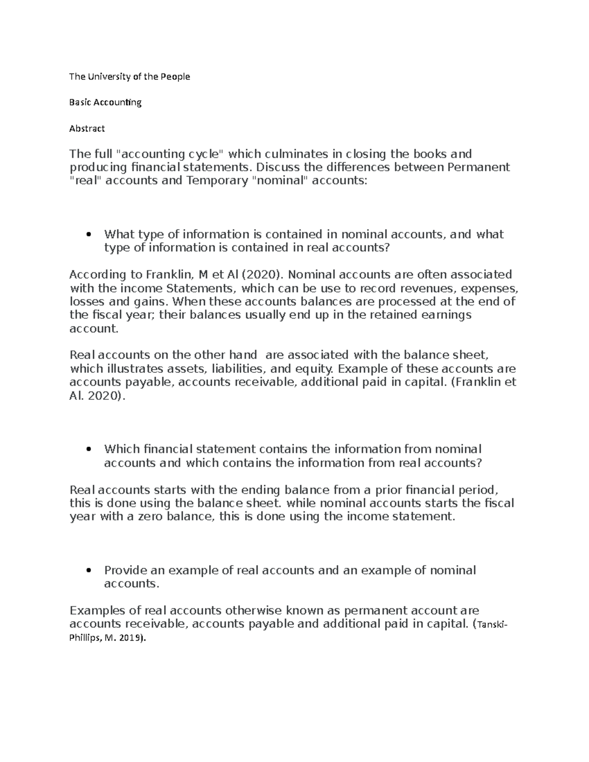 Acc D3 - These are all basic accounting discussions from 1-4 - The ...