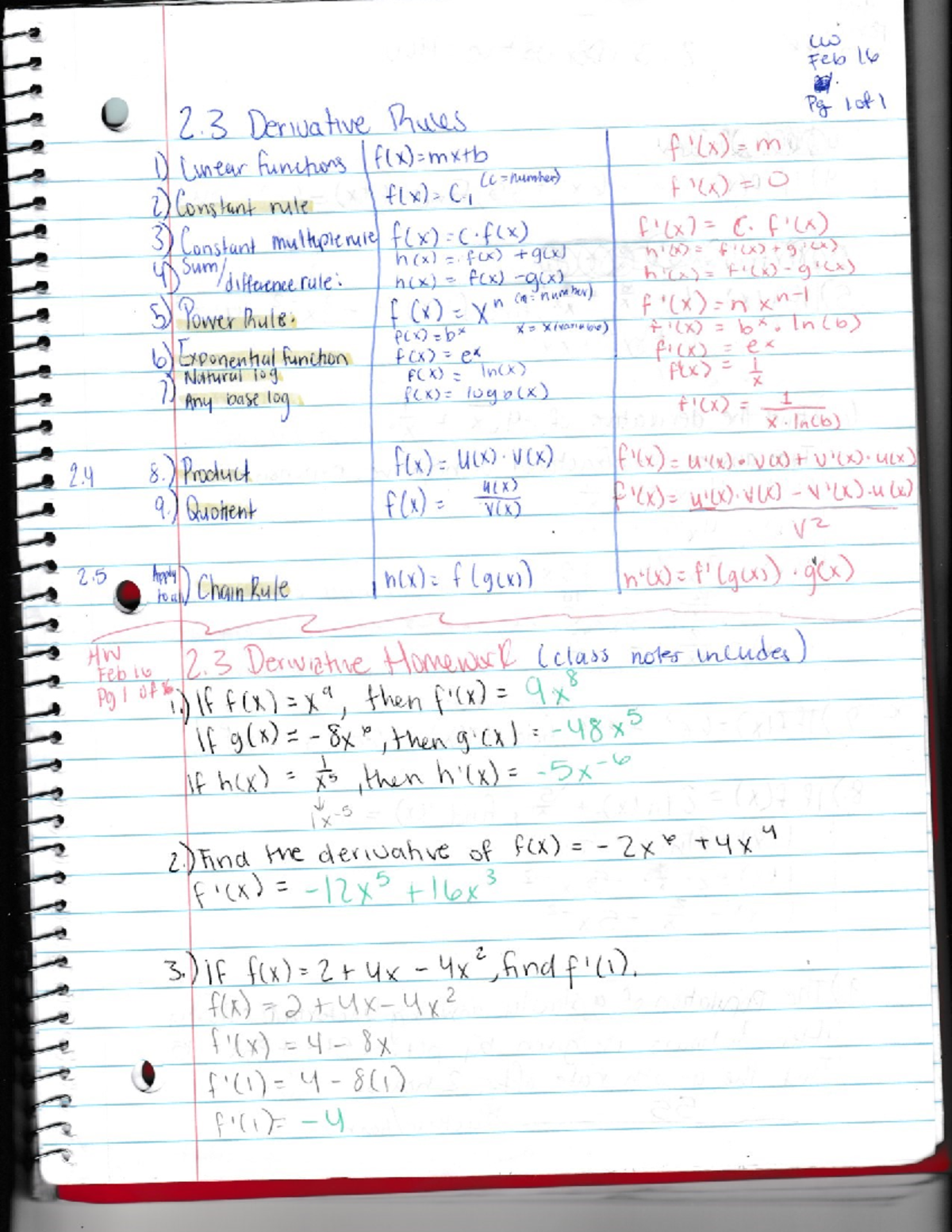 Practice HW 2.3 pg 1-Pearson My Math Lab Methods of Calculus - MAC 2233 ...