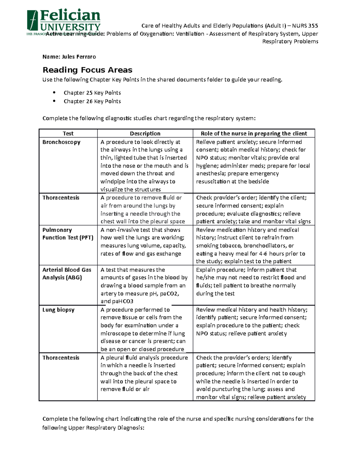 NURS355 Module 6 Active Learning Guide - Active Learning Guide ...