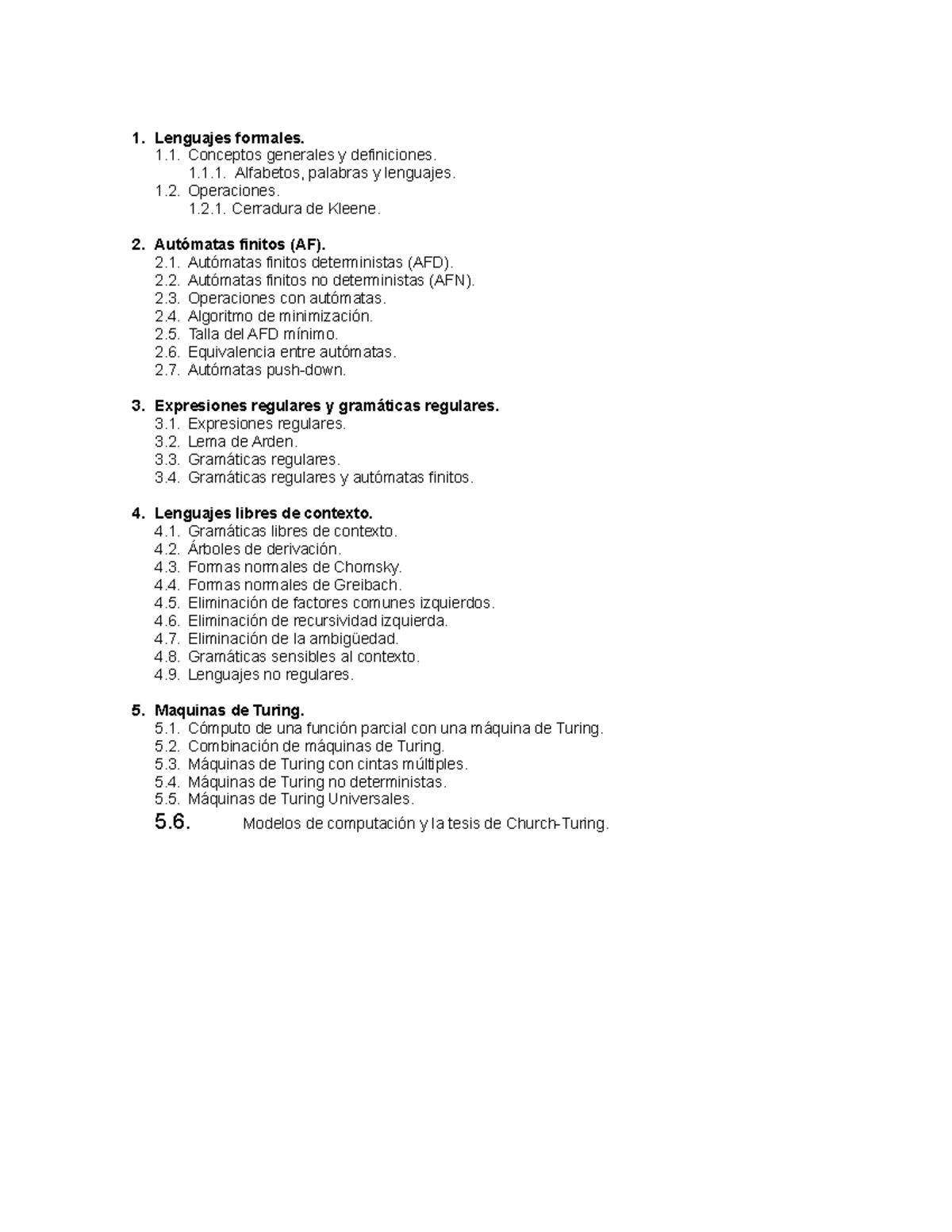 Lenguajes formales - 1. Lenguajes formales. 1. Conceptos generales y ...