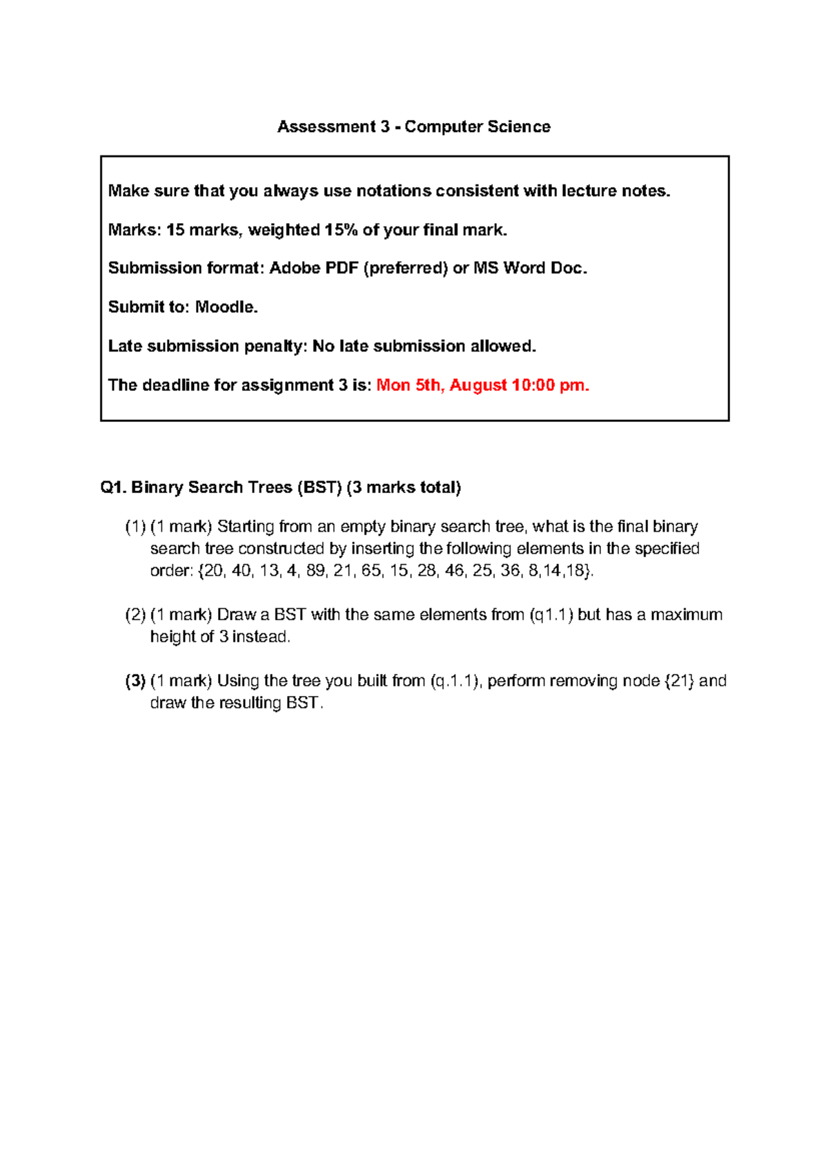History Assignment 3 - Assessment 3 - Computer Science Make sure that ...