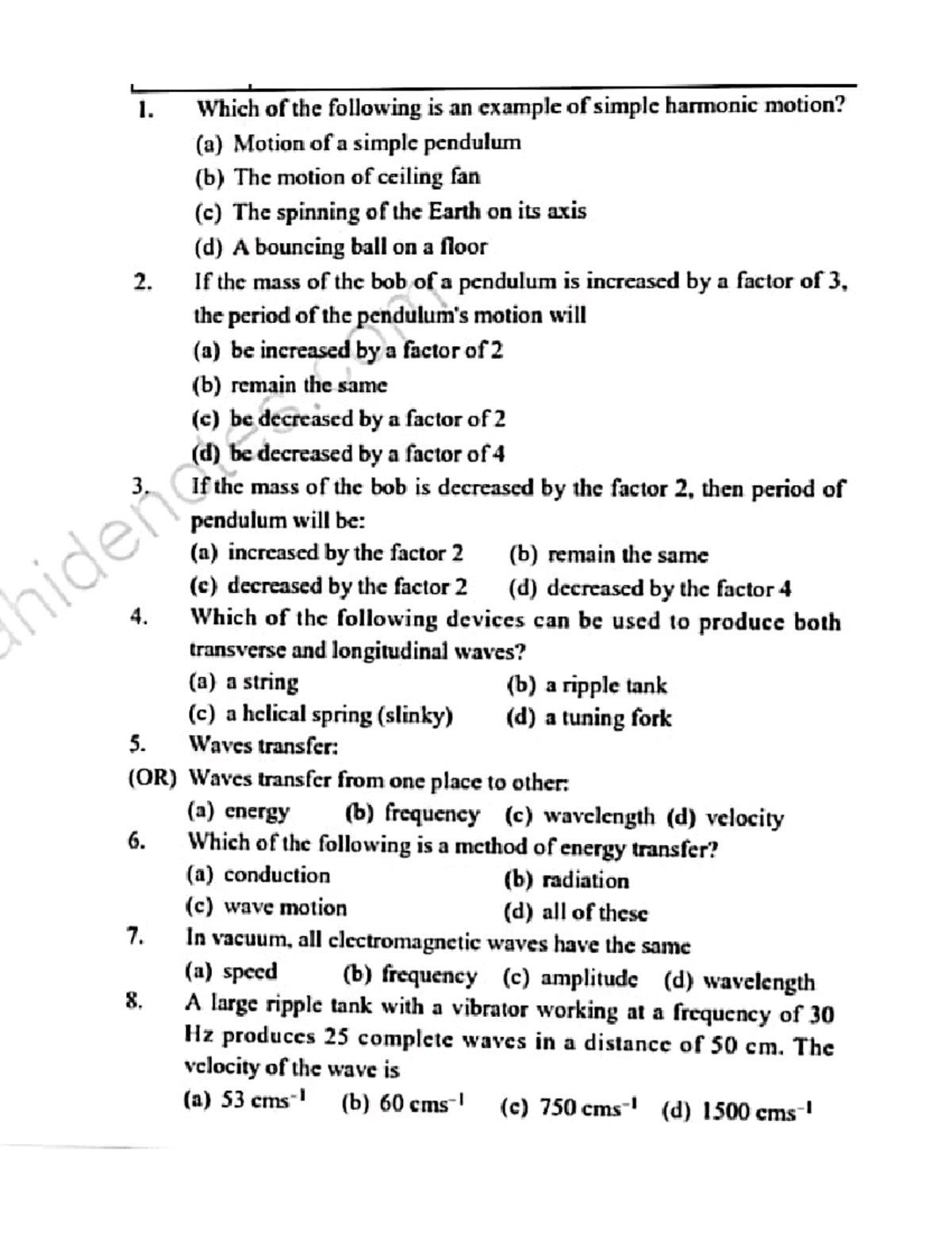 Physics test - Geo Physics Theory - Studocu