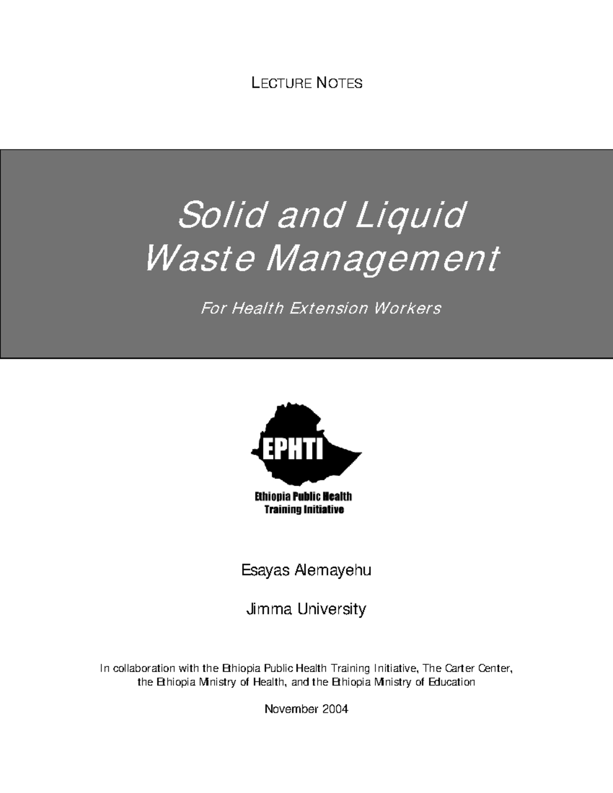 Surveying Technology LECTURE NOTES Solid And Liquid Waste Management surveying-technology-lecture-notes-solid-and-liquid-waste-management