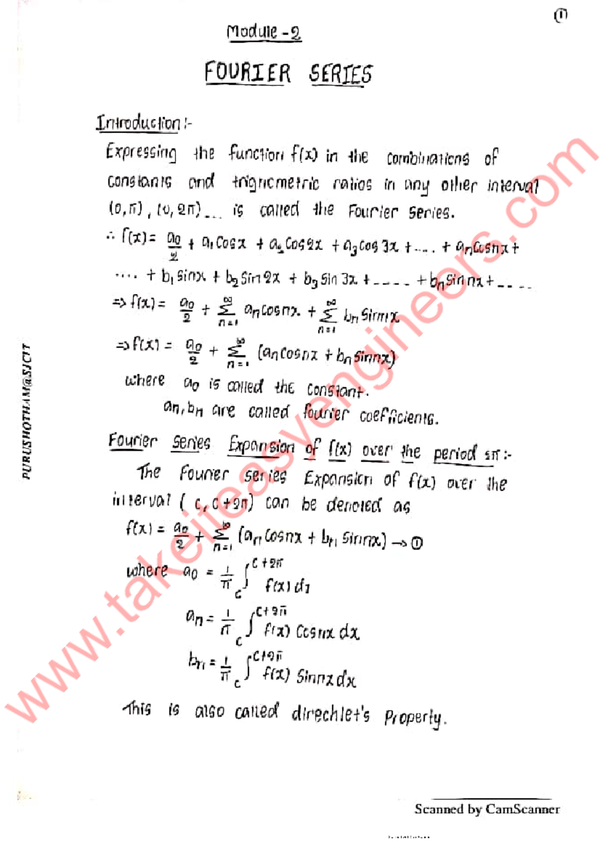 M3 Mod2 18MAT31 - KKKKKKKKKKKKKK - 1 Module FOURIER SERIES Expressing ...