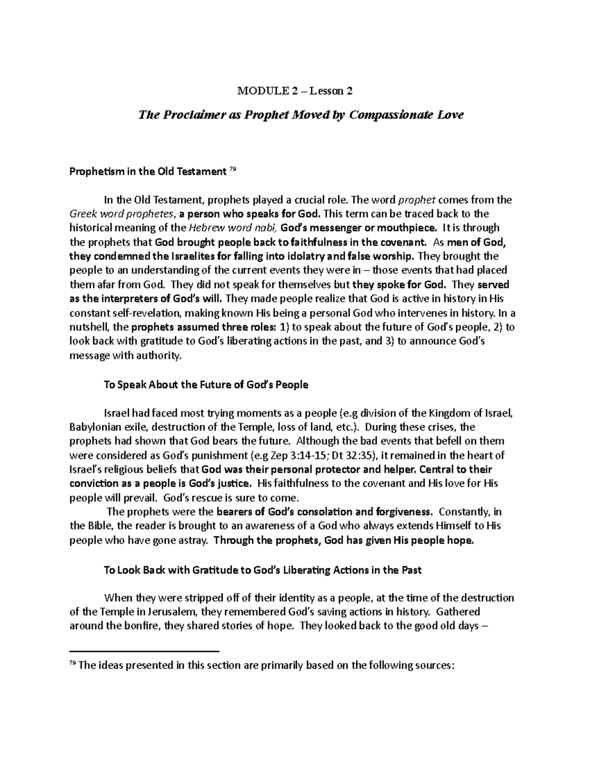 READ ME Lesson 2 - The Proclaimer as Prophet Moved by Compassionate ...