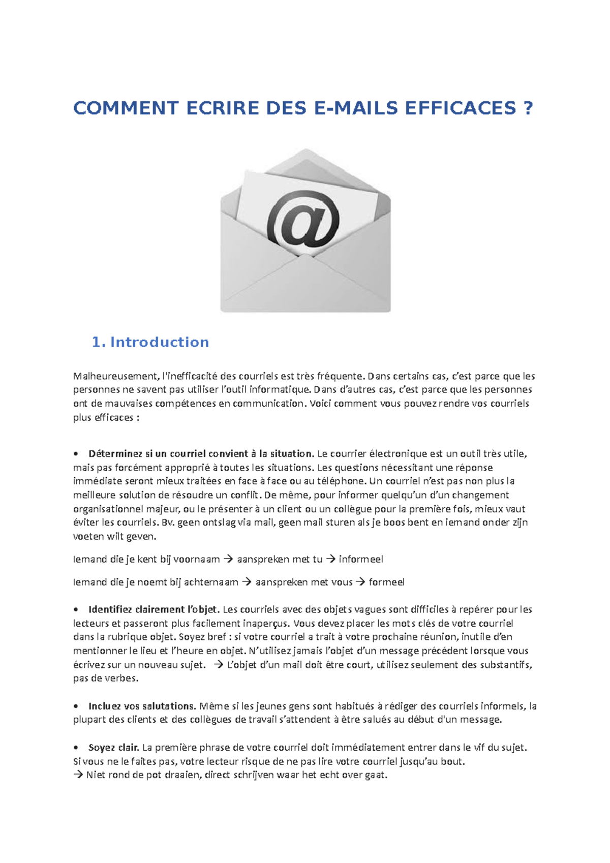 Comment écrire des e-mails efficaces (@home) - COMMENT ECRIRE DES E ...