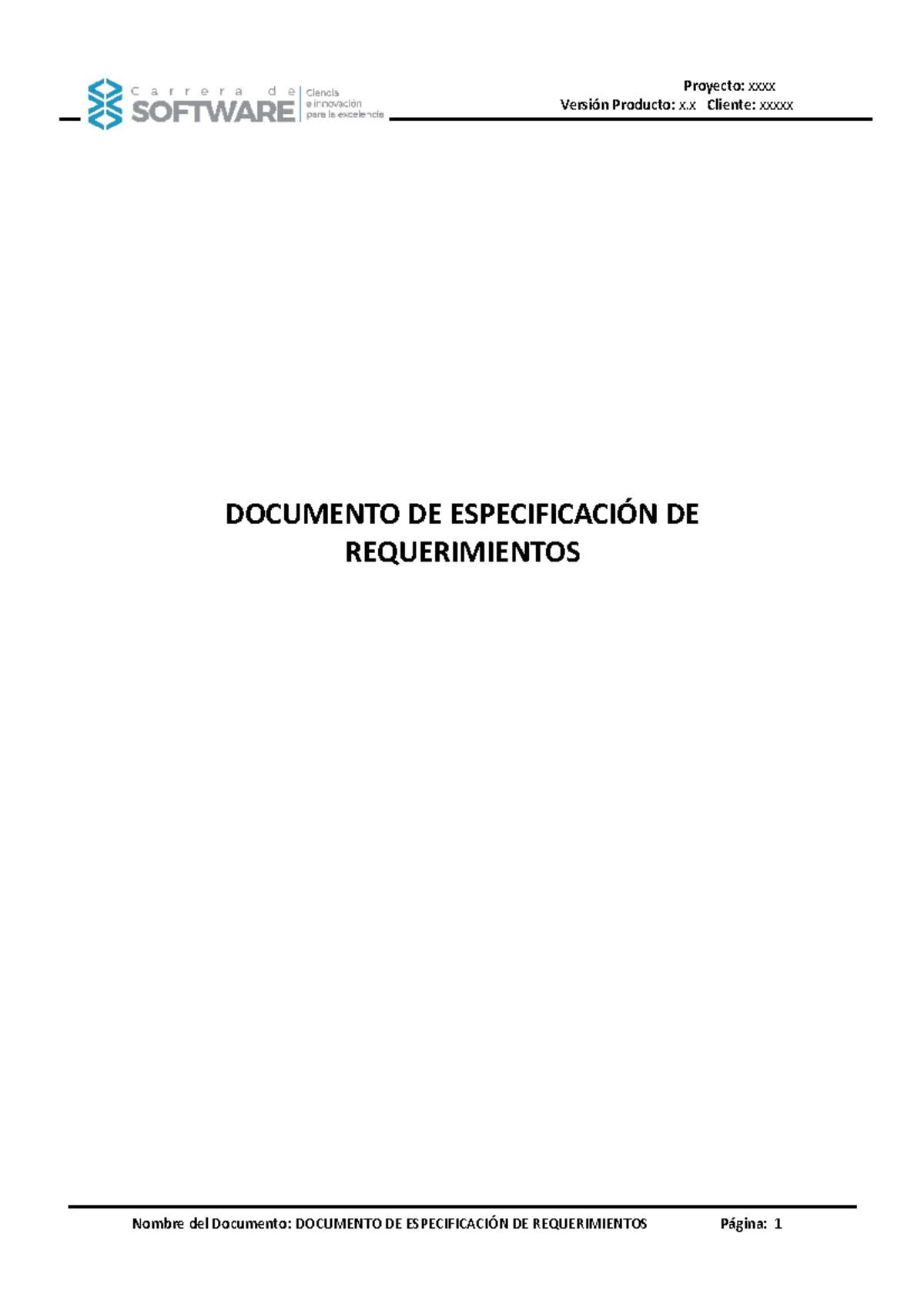 Ejemplo De Documento De Especificaciones